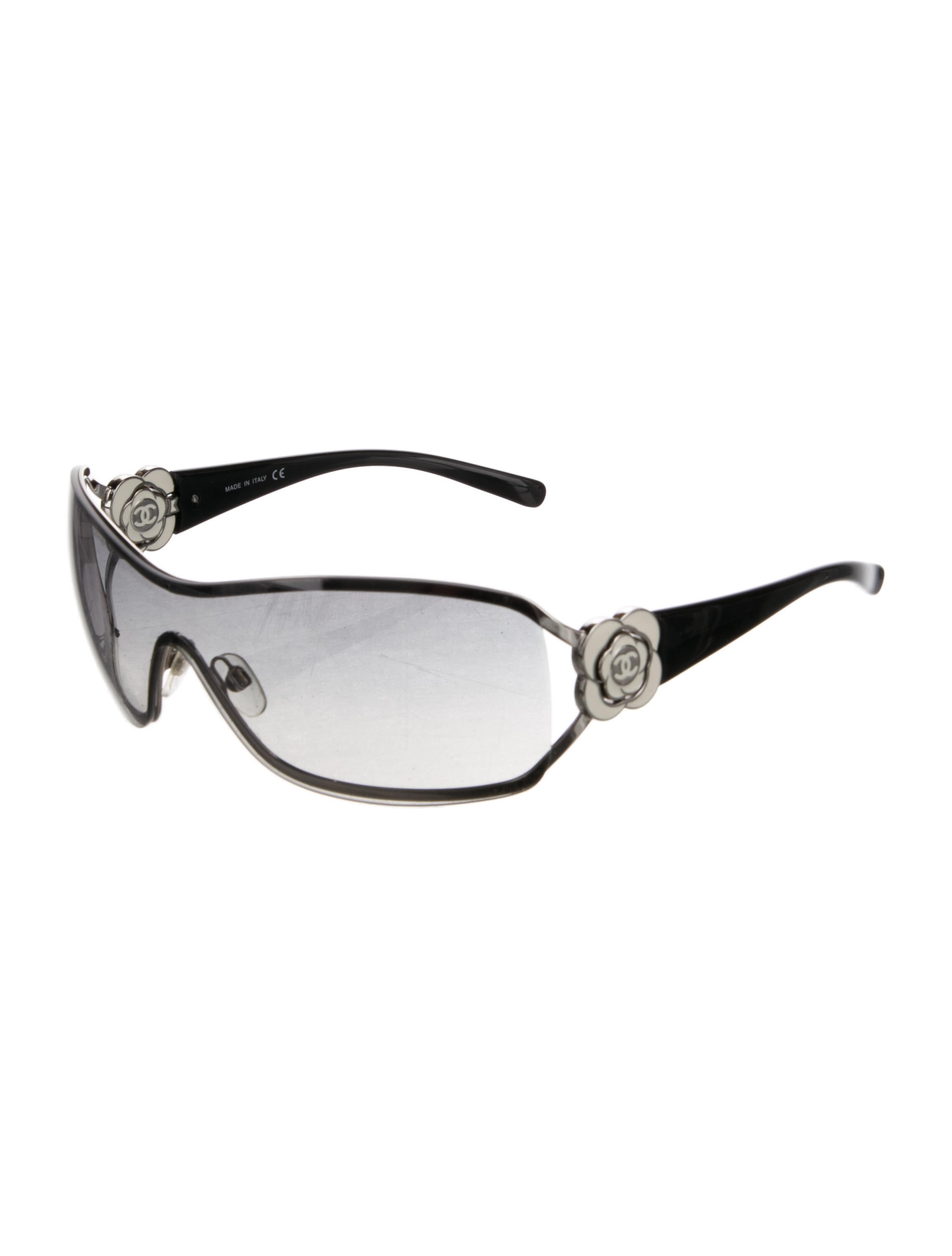 Chanel Interlocking CC Logo Shield Sunglasses - Brown Sunglasses ...