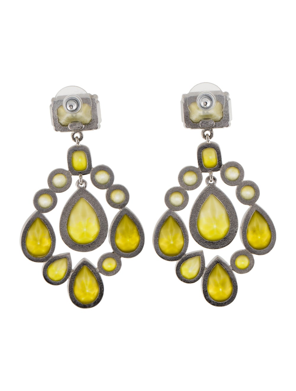 Chanel Resin & Strass Logo Chandelier Earrings - Gem