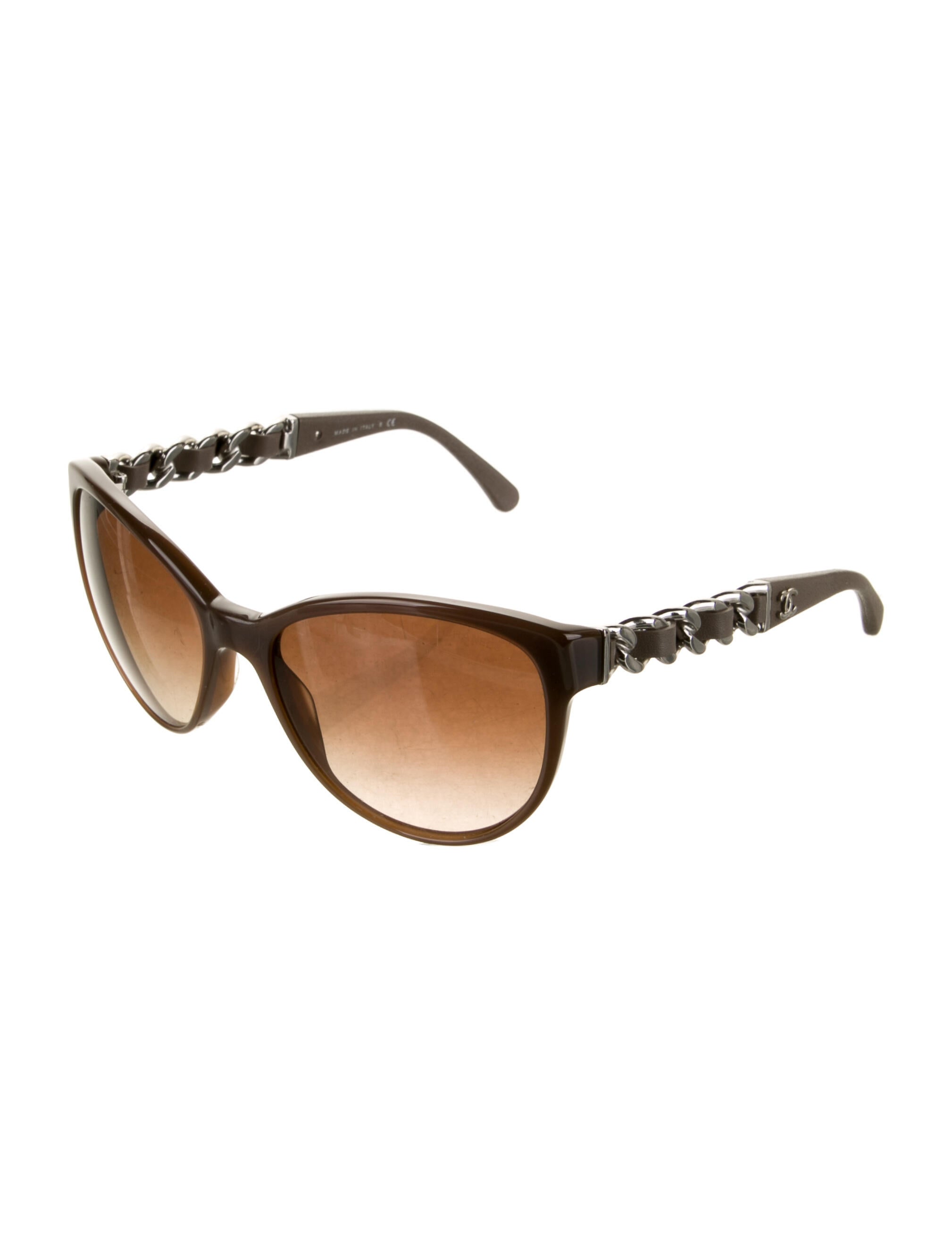 Chanel Interlocking CC Logo Cat-Eye Sunglasses - Neutrals Sunglasses ...
