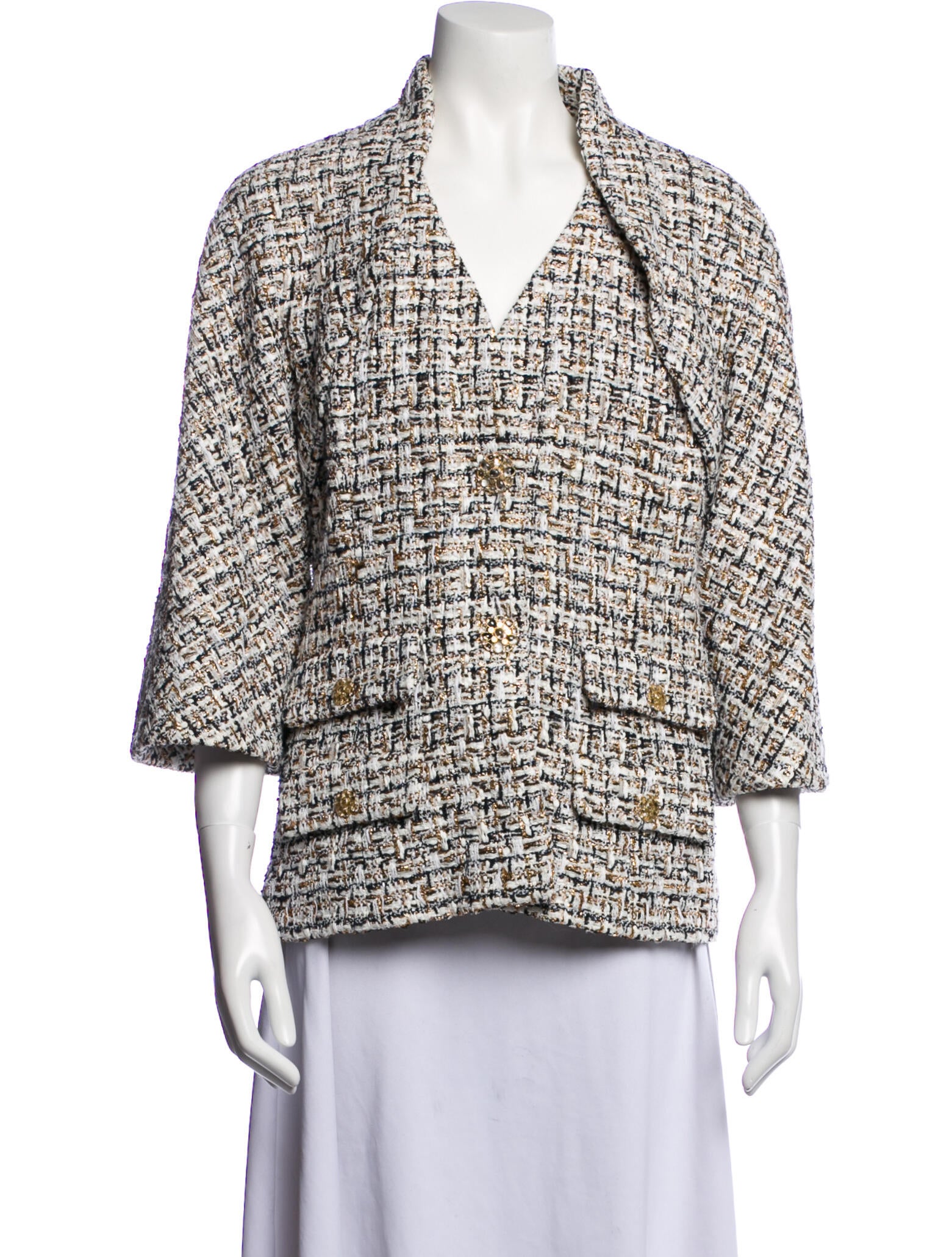 Chanel 2020 Plaid Print Blazer - White Jackets, Clothing - CHA925739 ...
