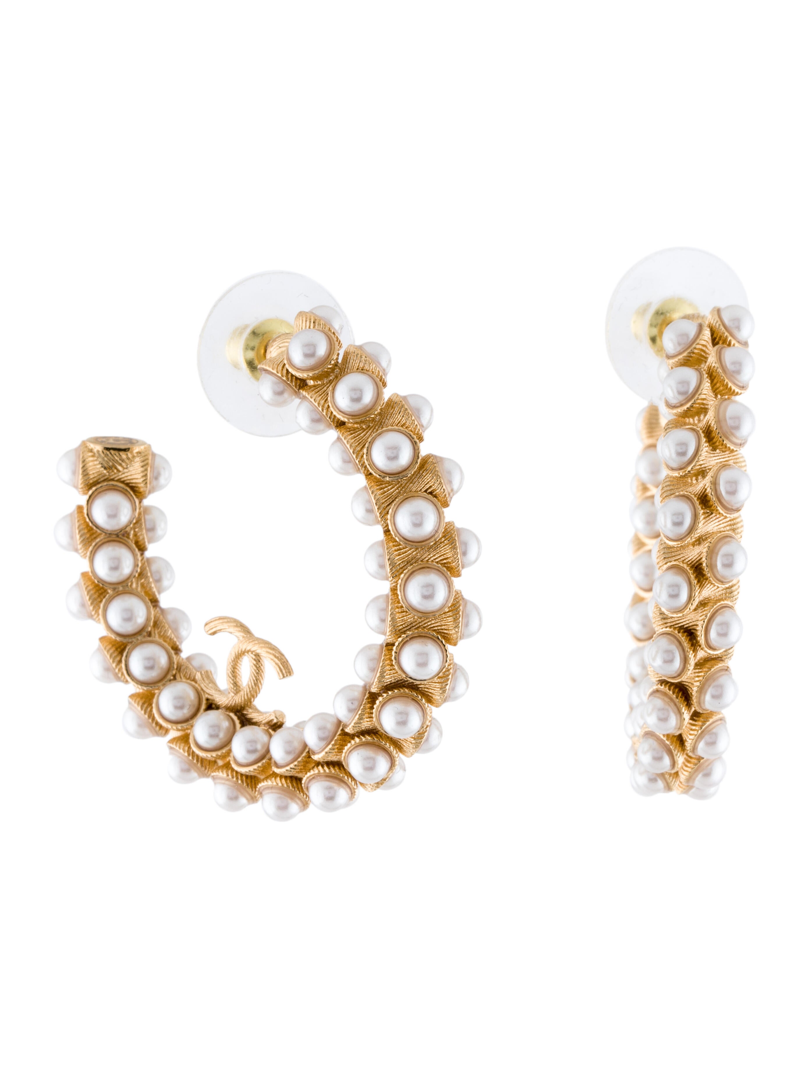 Christian Dior Ribbon Hoop Earrings - Gold-Tone Metal Hoop, Earrings ...