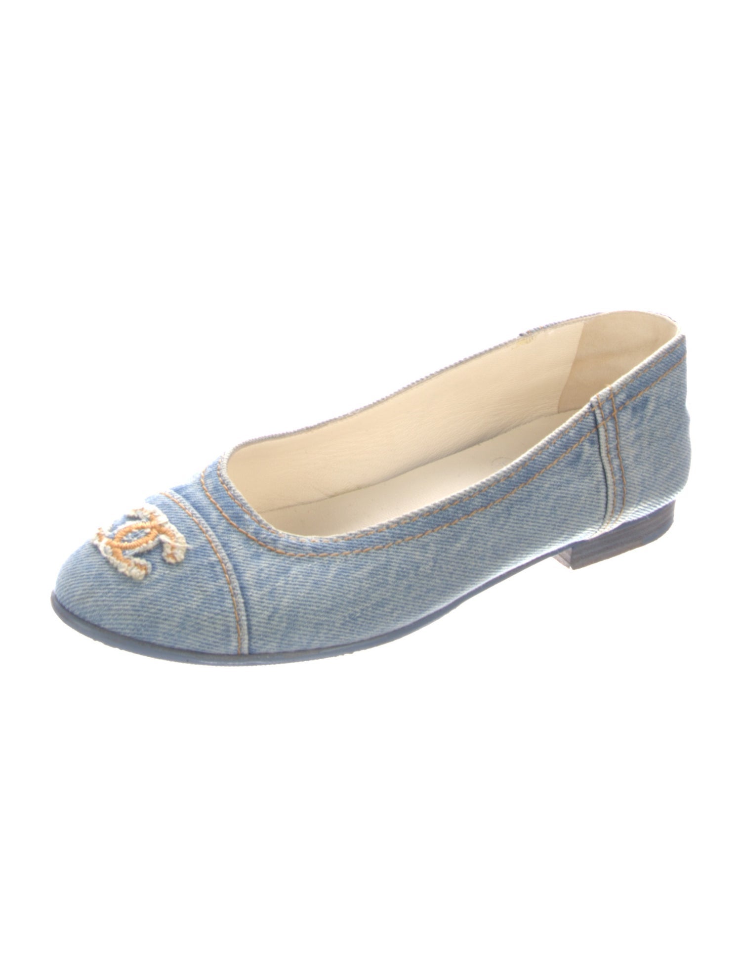 Chanel 2020 Interlocking CC Logo Flats - Blue Flats, Shoes - CHA950146 ...