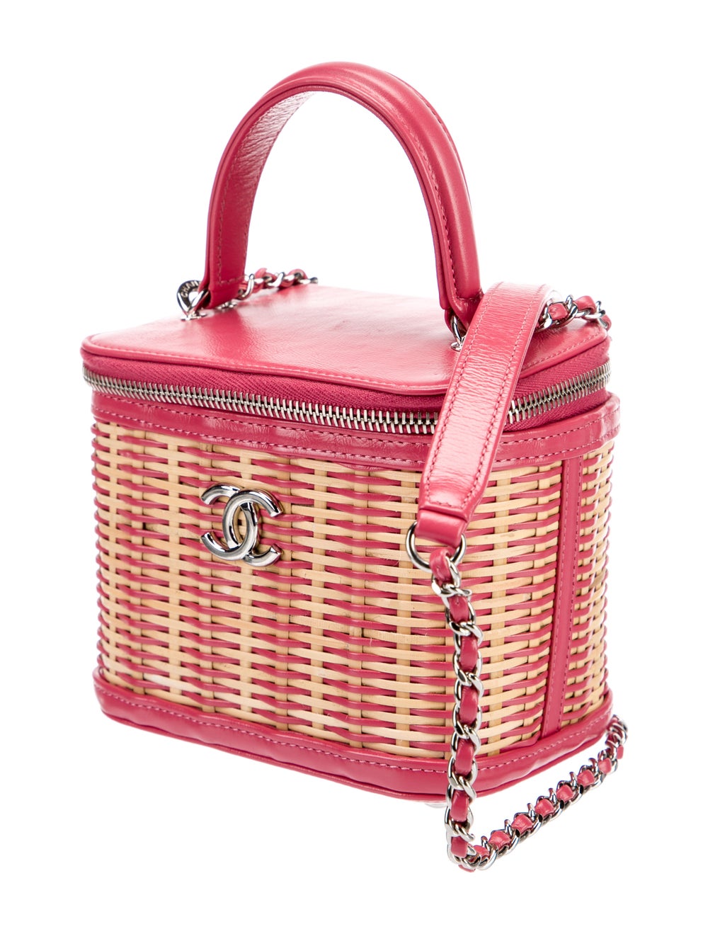 Chanel Take Away Wicker Vanity Case - Pink Crossbody Bags, Handbags ...
