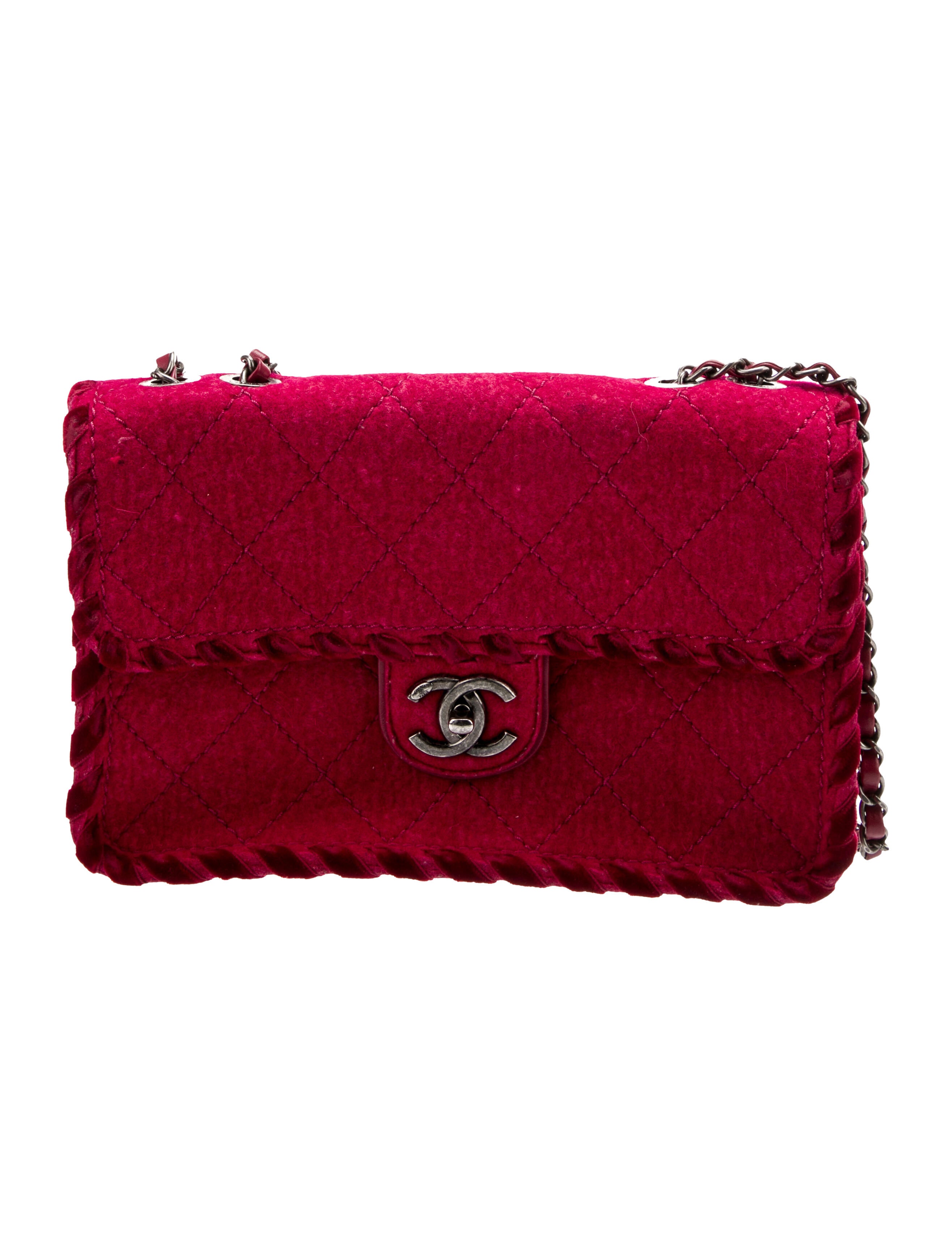 Chanel Fancy Felt Flap Bag - Pink Shoulder Bags, Handbags - CHA951528 ...