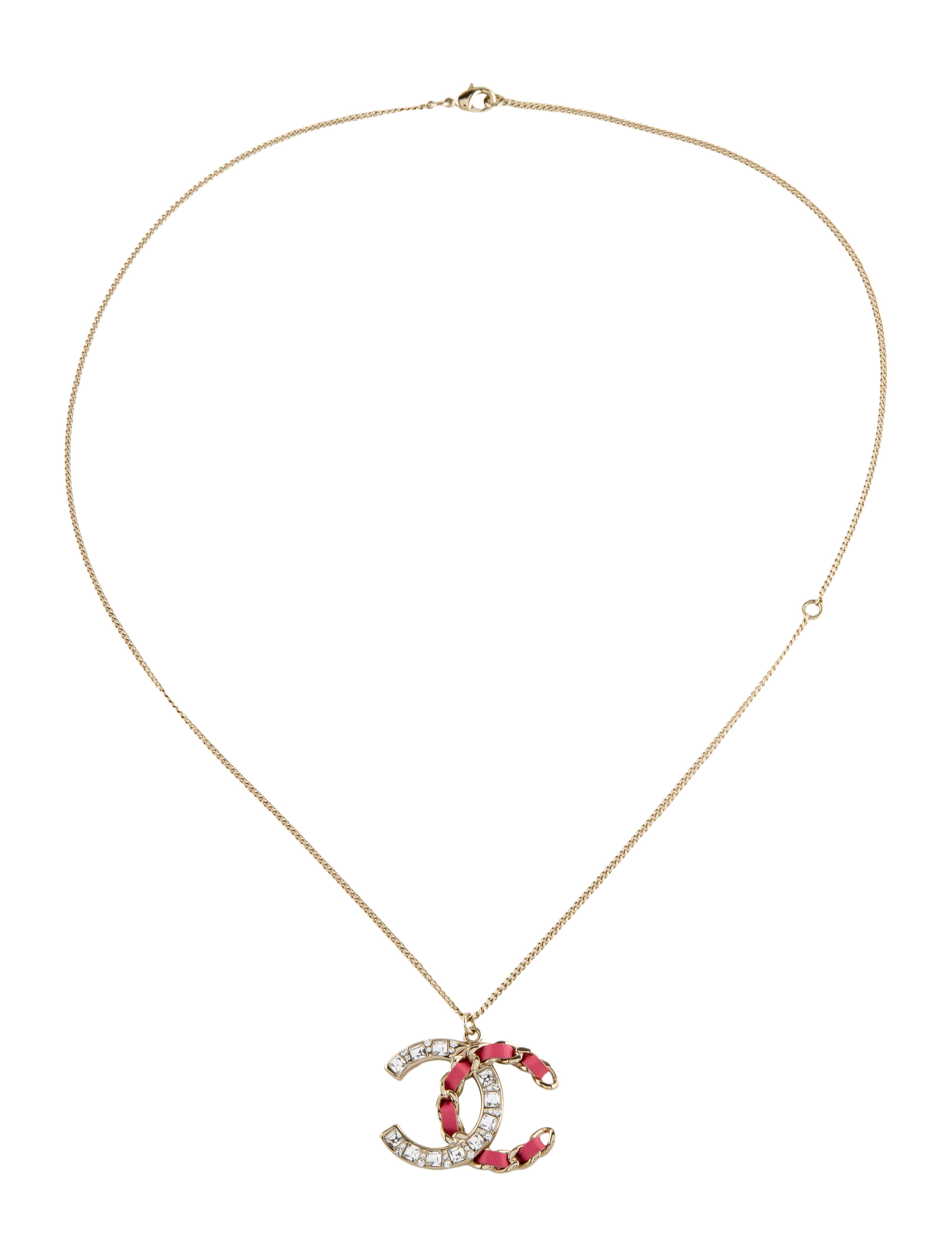 Chanel 2019 Strass & Enamel Reversible CC Pendant Necklace - Gold, Gold ...