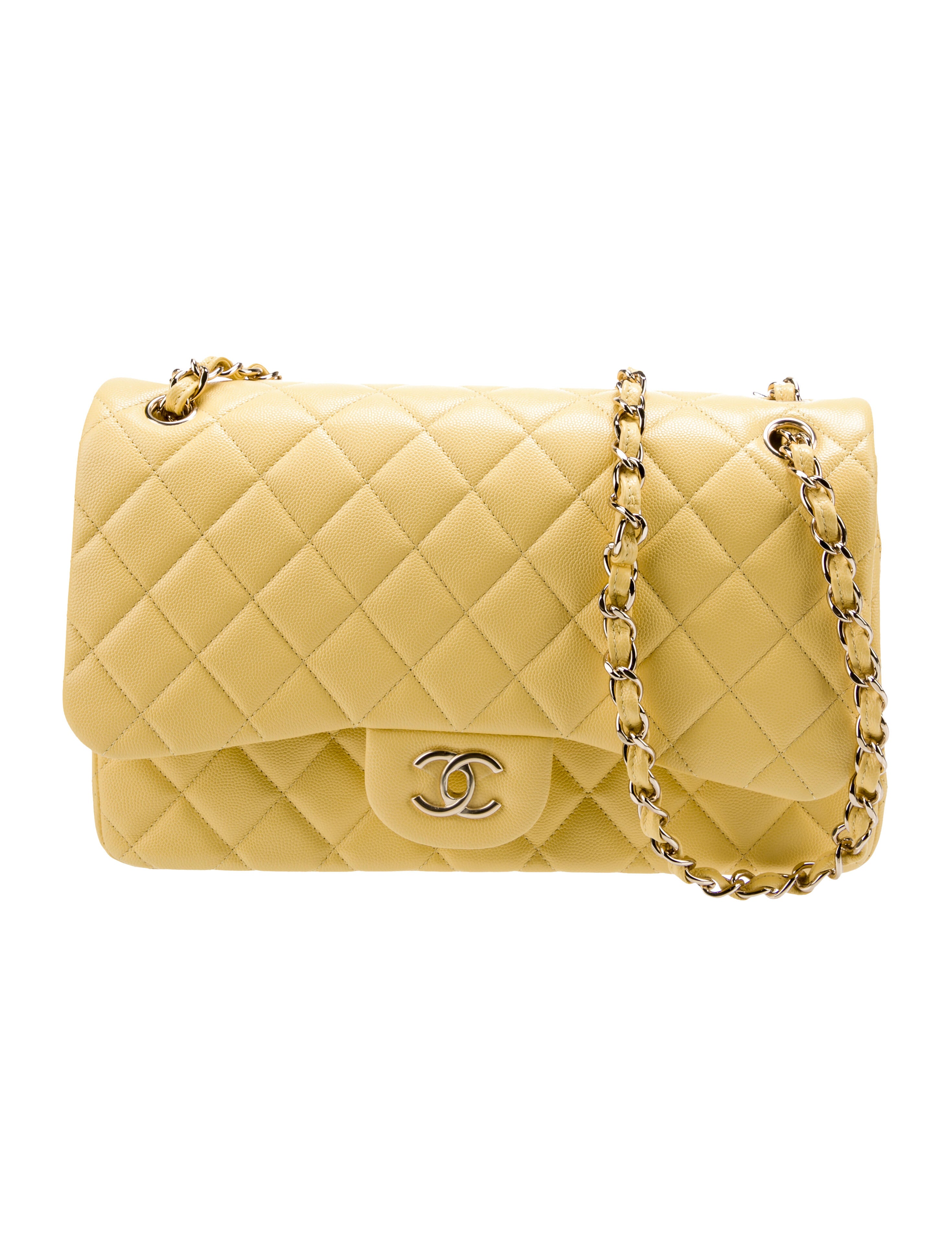 Chanel Maxi Classic Single Flap Bag - Yellow Shoulder Bags, Handbags ...
