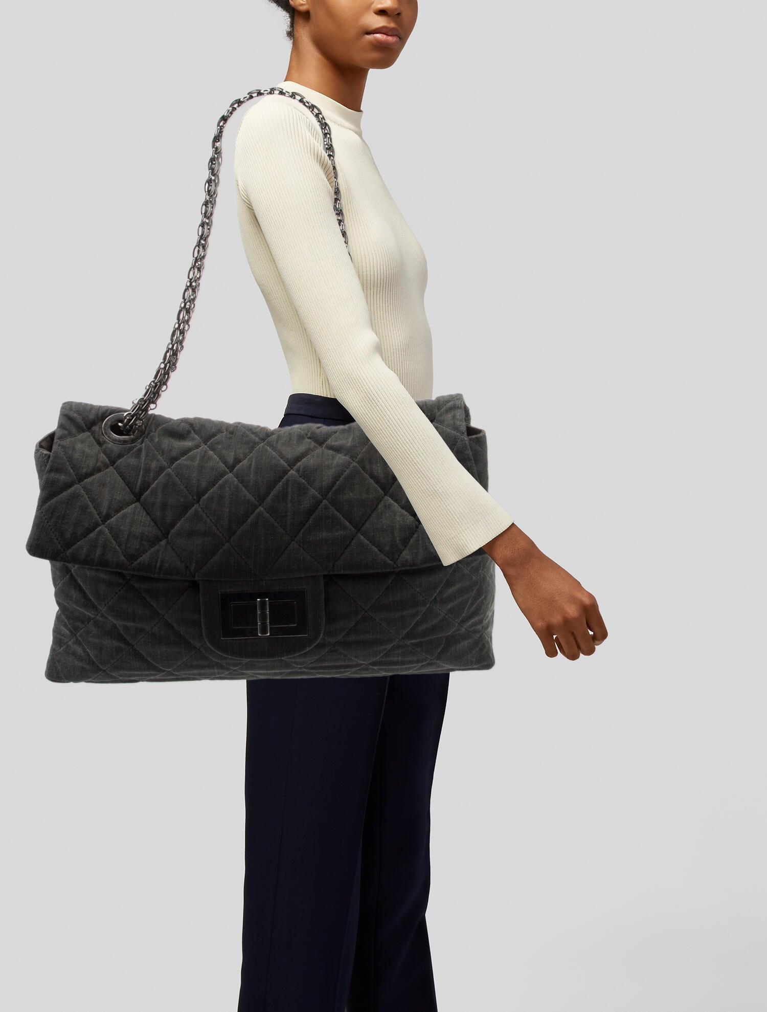 Chanel Reissue XXL Flap Bag - Grey Shoulder Bags, Handbags - CHA954058 ...