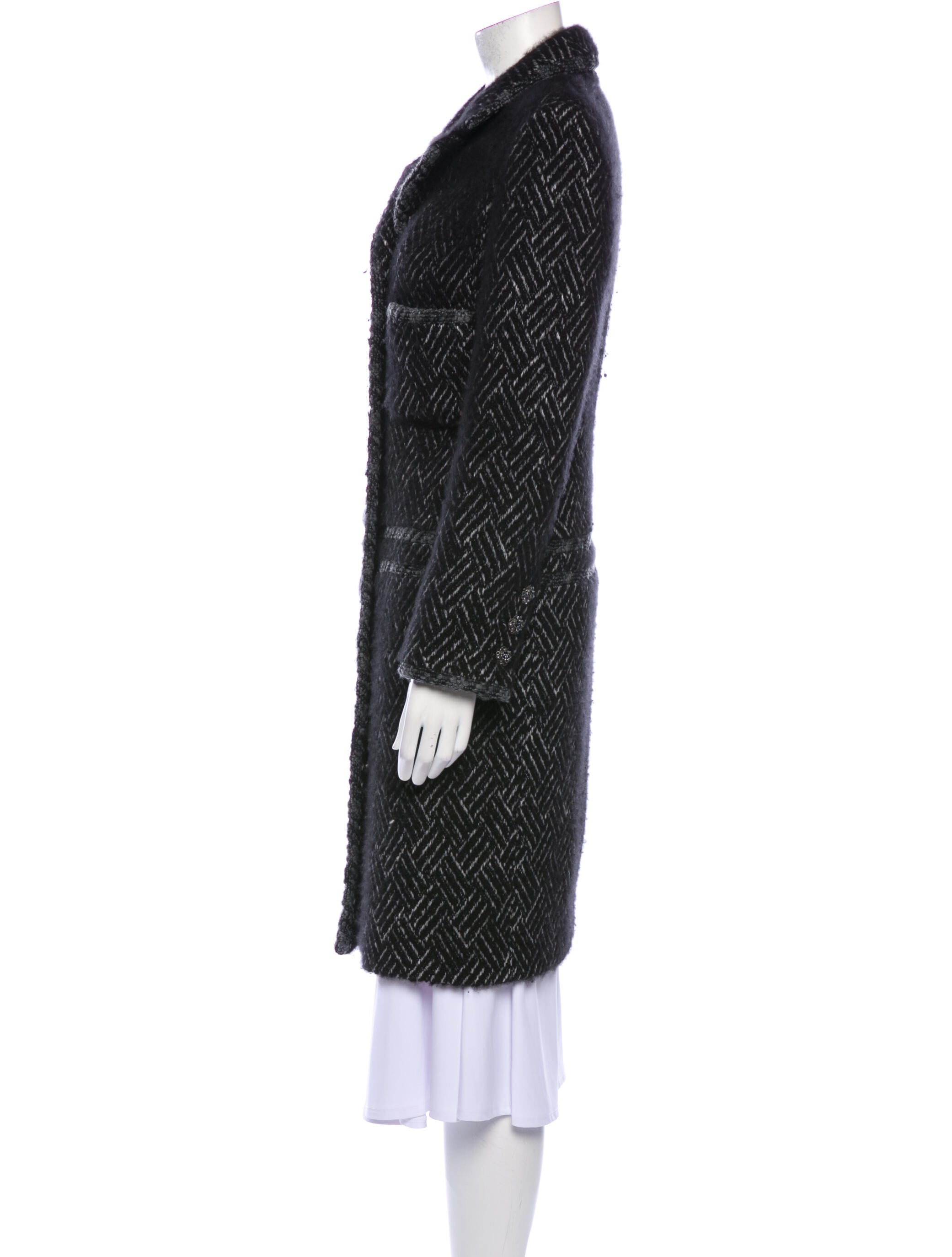 Chanel 2022 Cashmere Faux Fur Coat - Black Coats, Clothing - CHA955052 ...