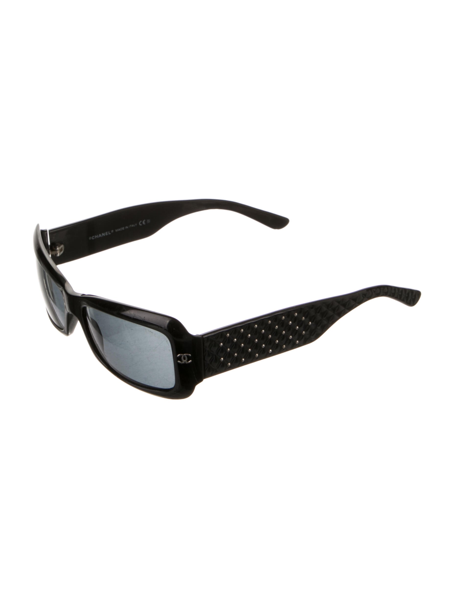 Chanel Interlocking CC Logo Square Sunglasses - Black Sunglasses ...