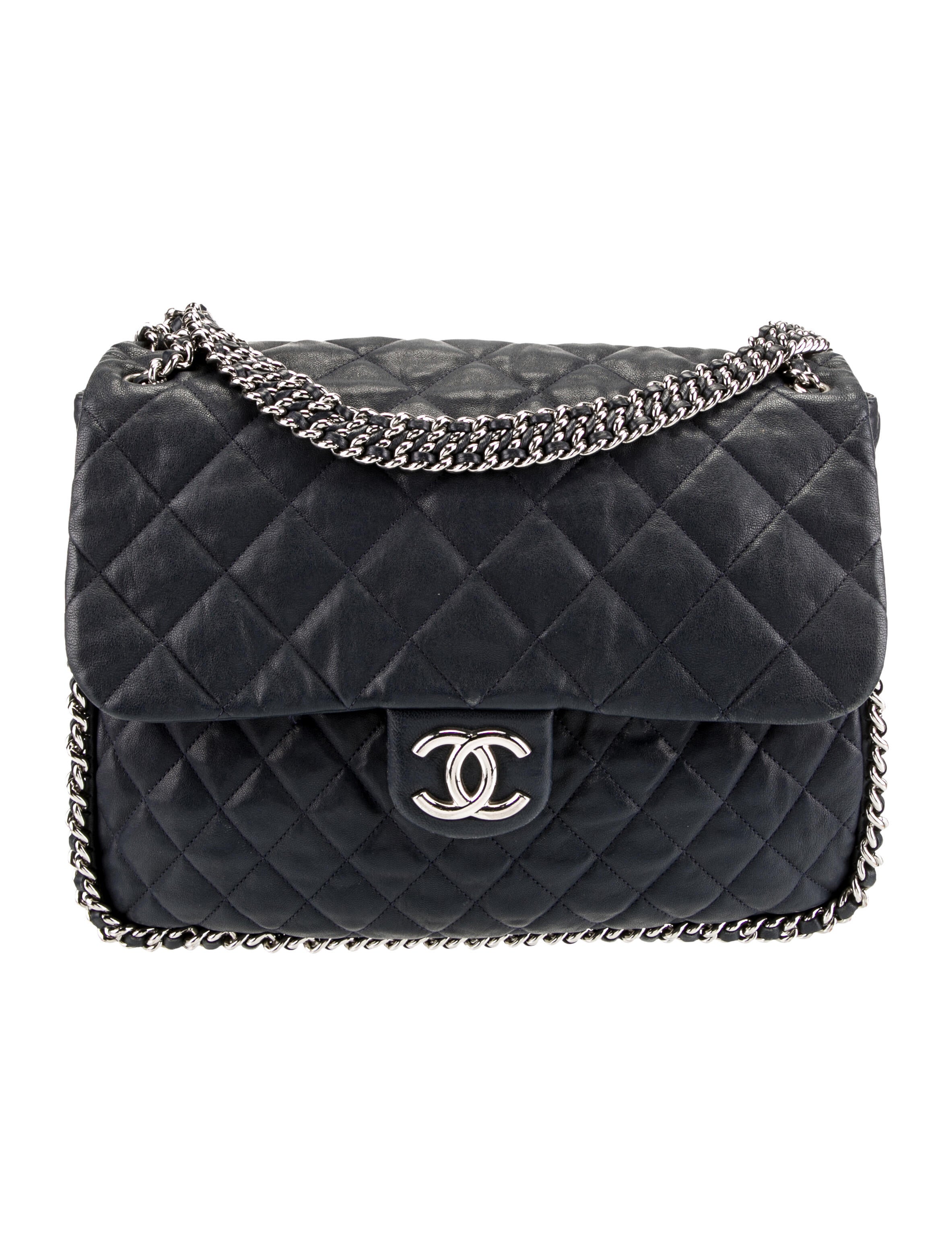 Chanel Jumbo Chain Around Flap Bag - Blue Shoulder Bags, Handbags ...