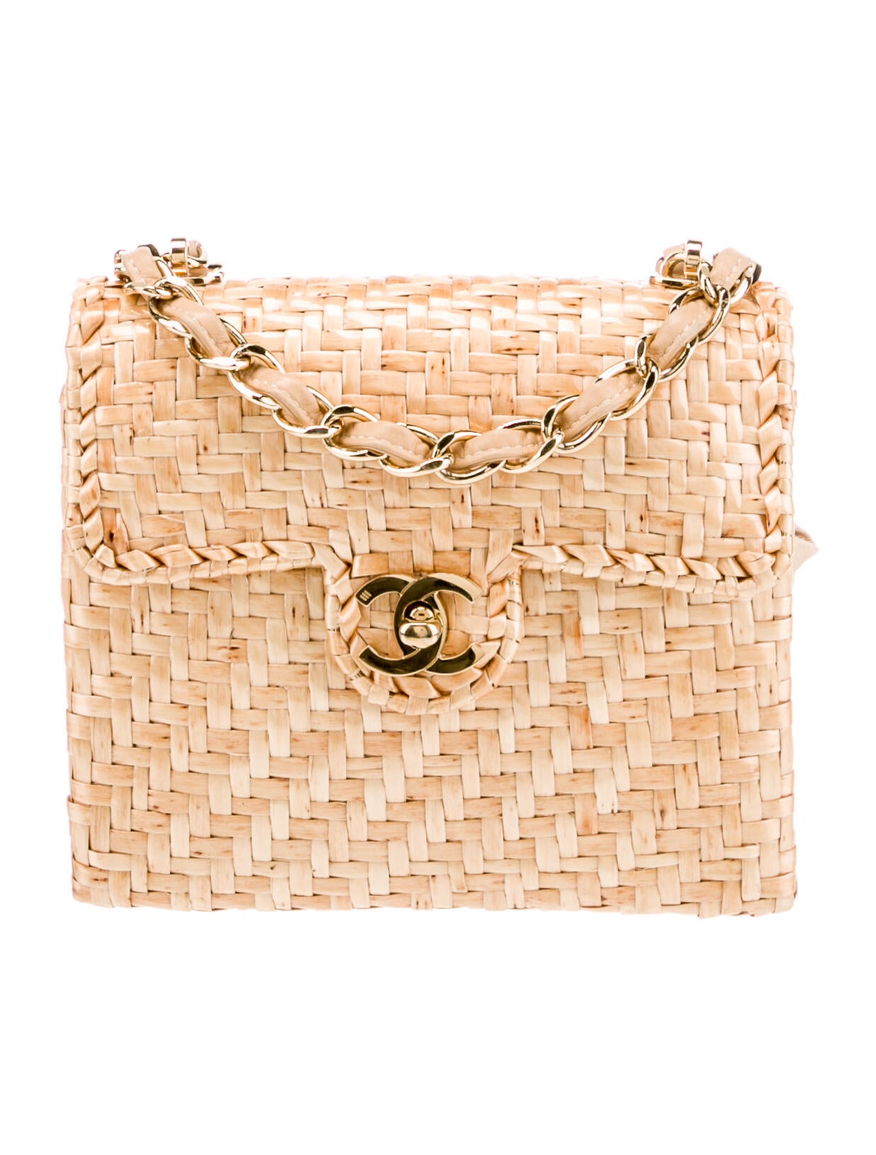 Chanel Classic Ratan Wicker Flap Bag - Neutrals Shoulder Bags, Handbags ...