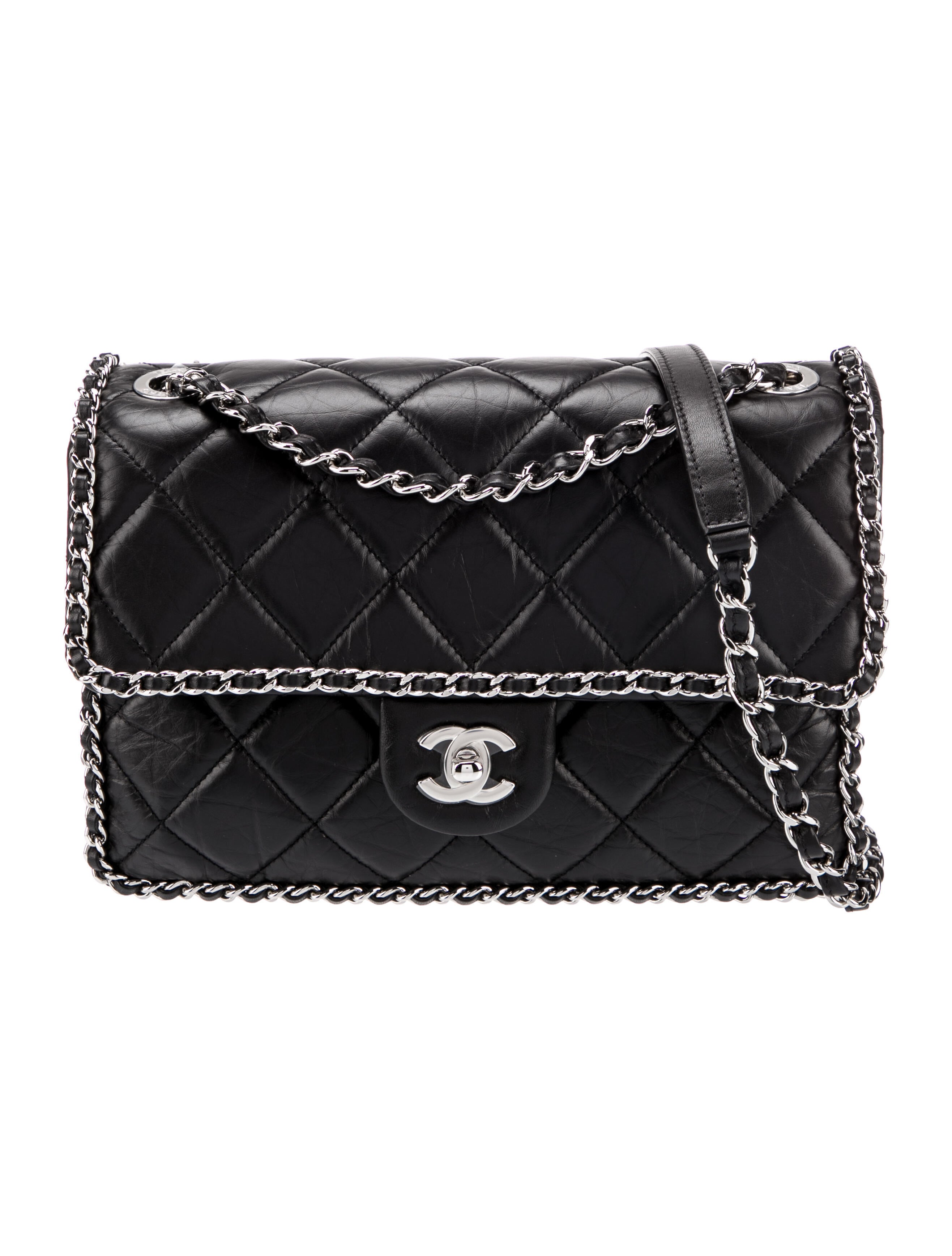 Chanel Large Running Chain Flap Bag - Black Shoulder Bags, Handbags ...