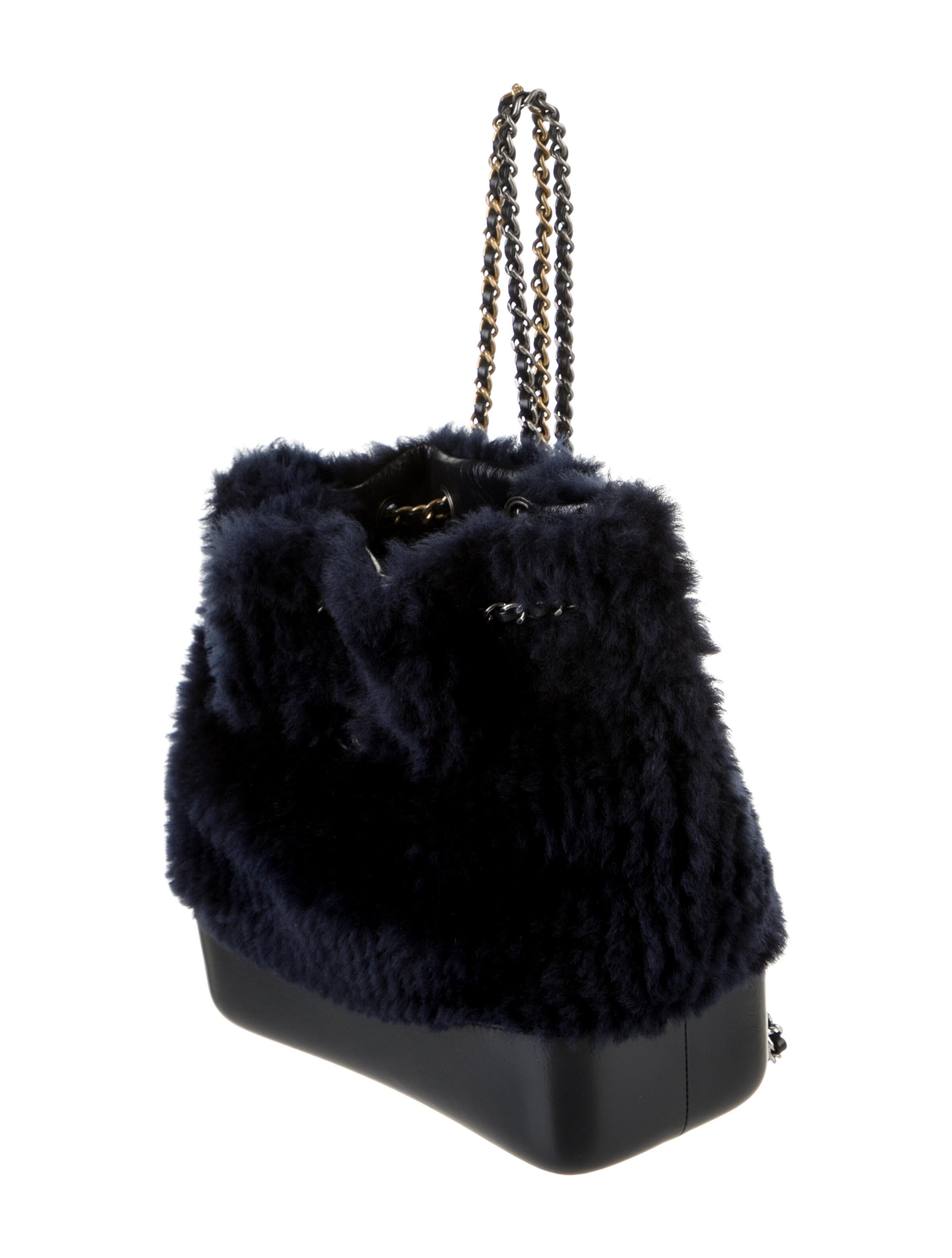 Chanel Small Shearling Gabrielle Backpack - Blue Backpacks, Handbags ...