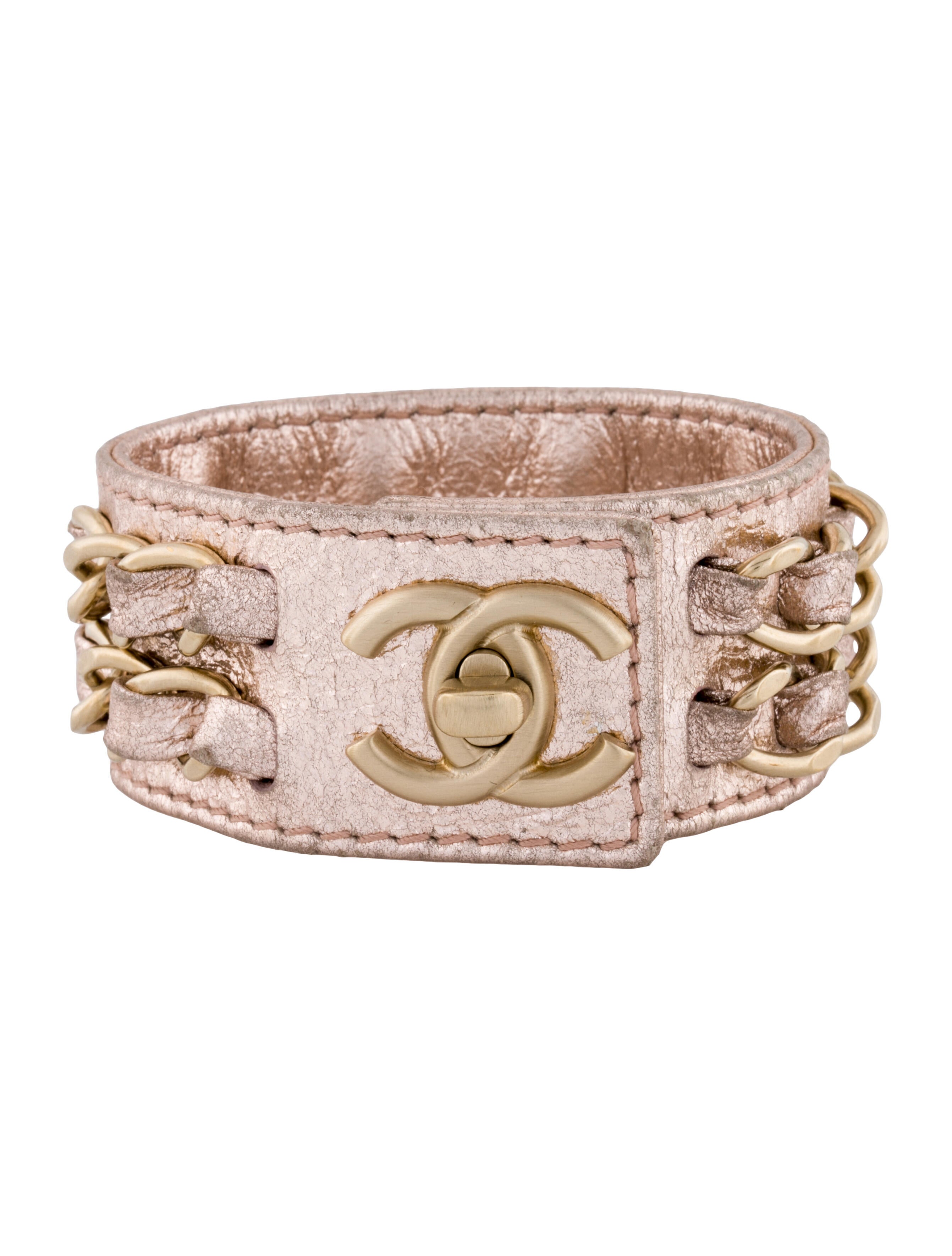 Chanel Leather CC Turnlock Bracelet - Gold-Plated Wrap, Bracelets ...