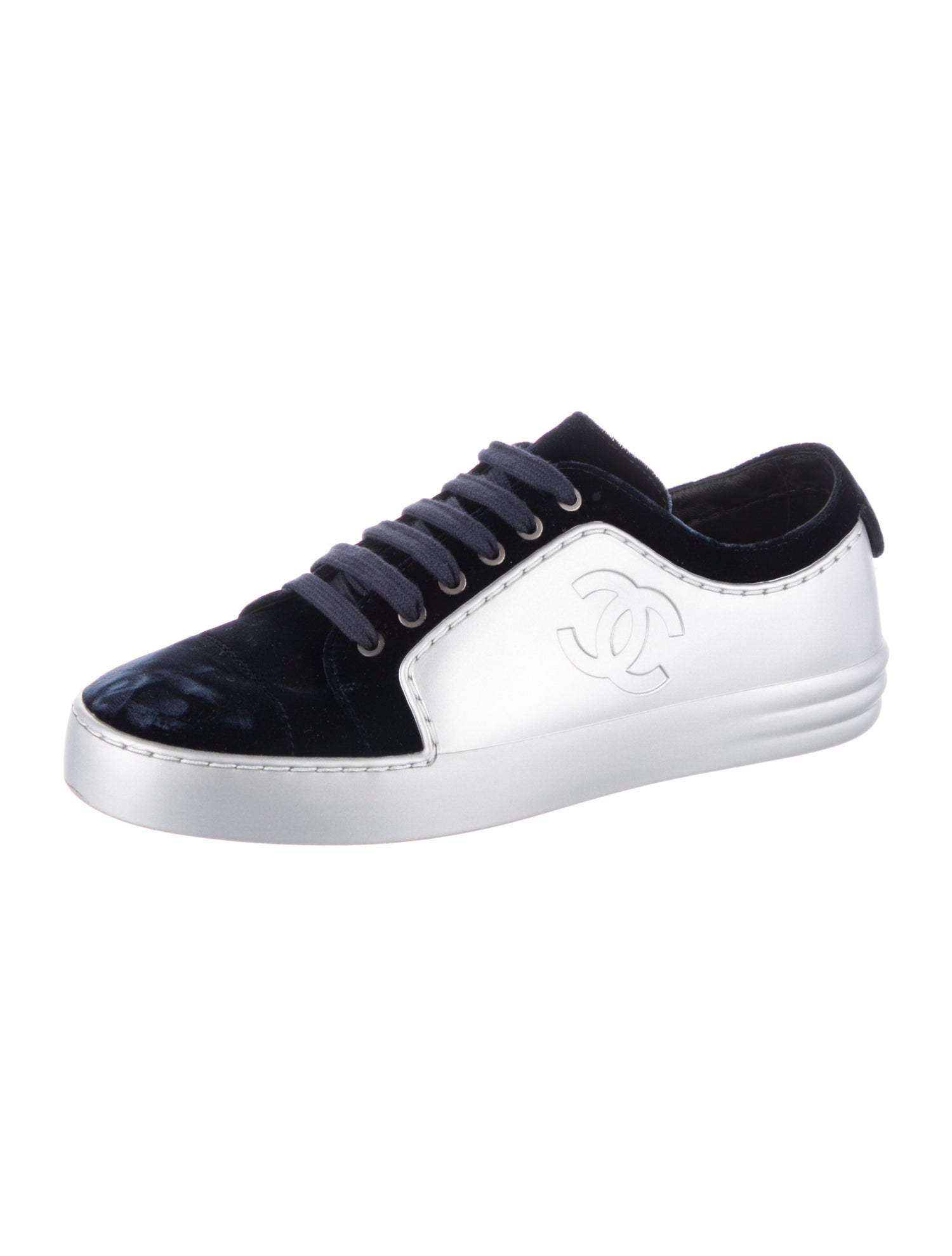 Chanel 2017 Interlocking CC Logo Sneakers - Blue Sneakers, Shoes ...