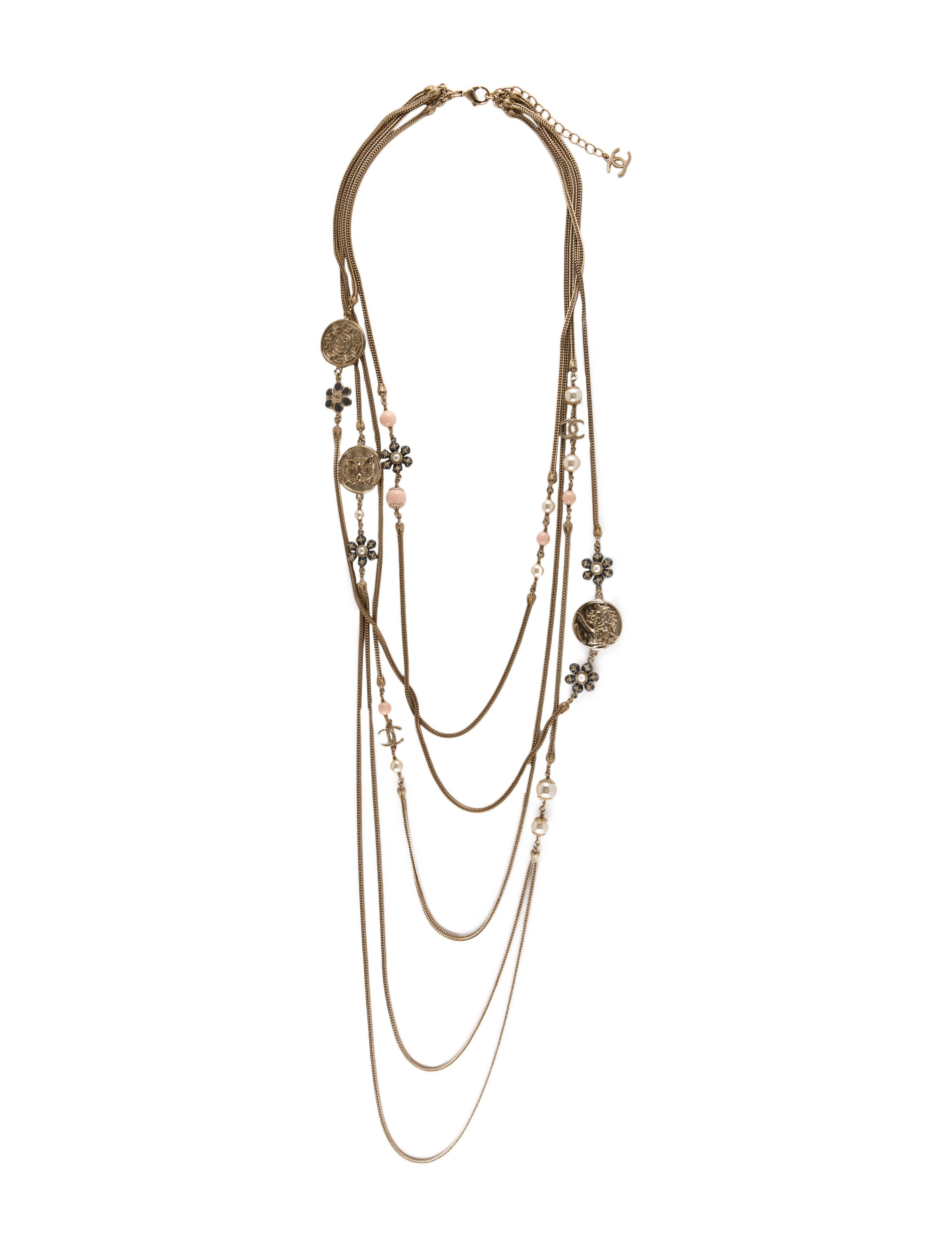 Necklace 18K Sapphire Multi-Strand Station Necklace - 18K Yellow Gold ...