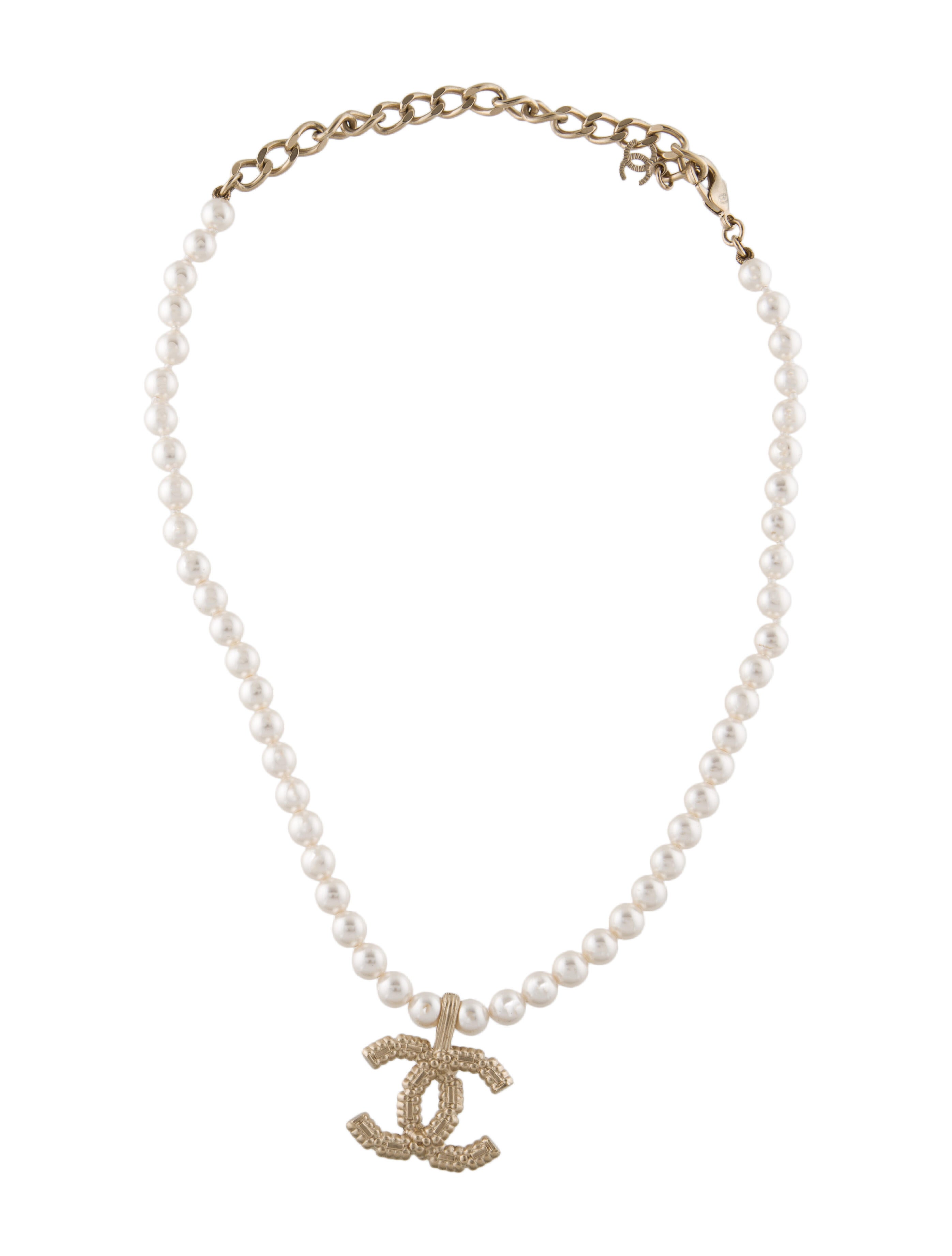 Chanel Faux Pearl, Glass & Enamel Bead Strand Necklace - Palladium ...