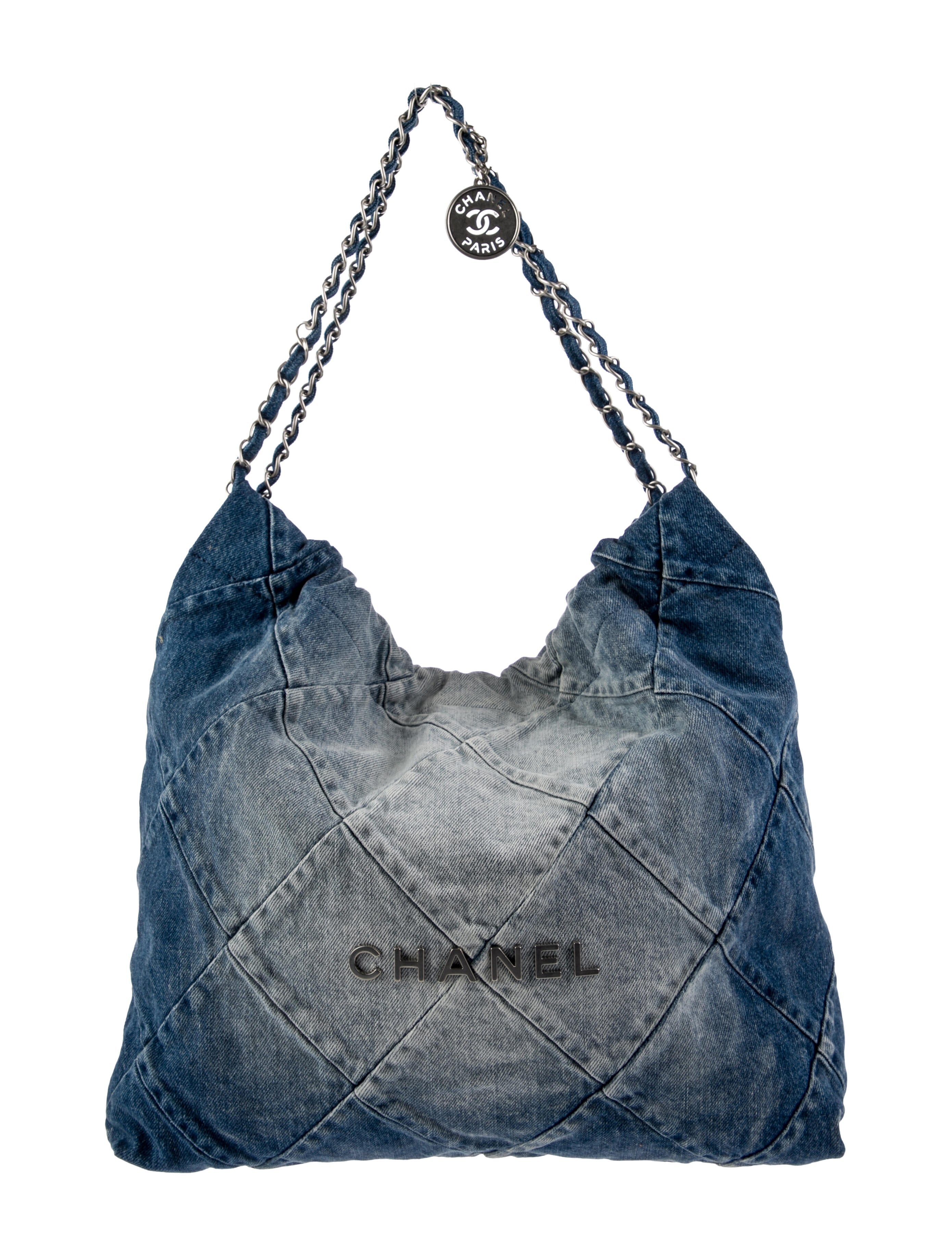 Chanel Denim 22 Hobo - Blue Shoulder Bags, Handbags - CHA973199 | The ...