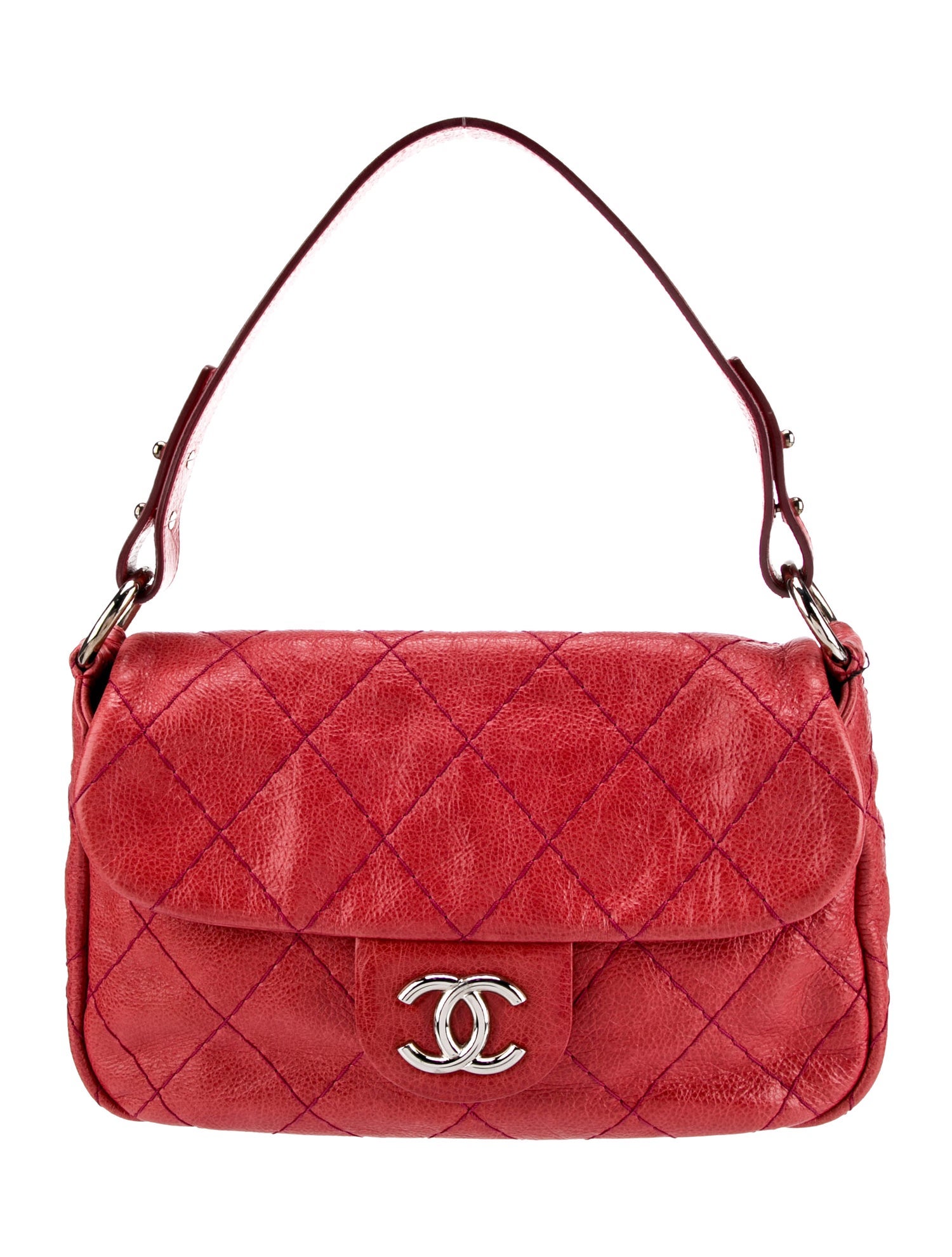 Chanel Surpique Shoulder Bag - Red Shoulder Bags, Handbags - CHA922854 ...