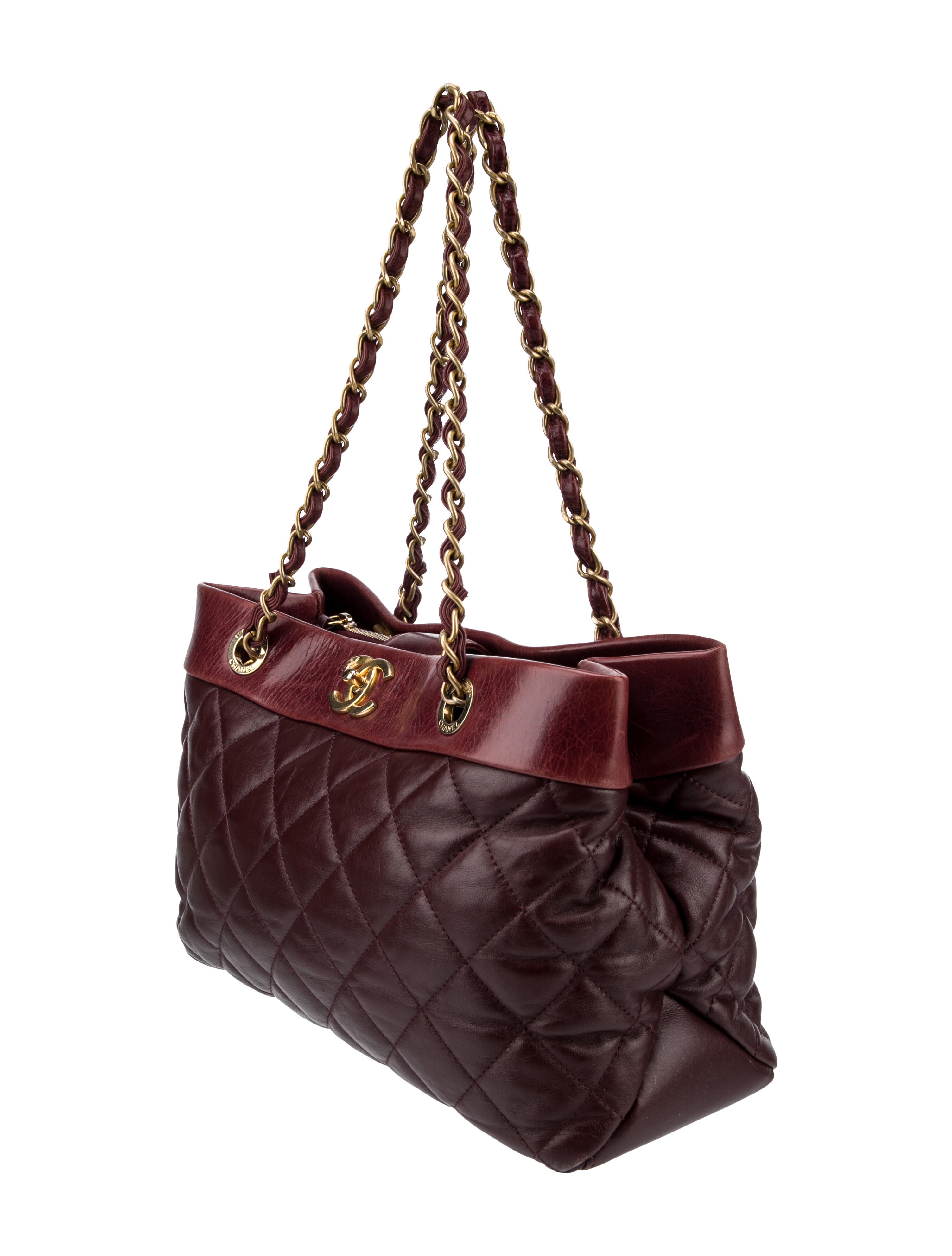 Chanel Soft Elegance Medium Tote - Burgundy Handle Bags, Handbags ...