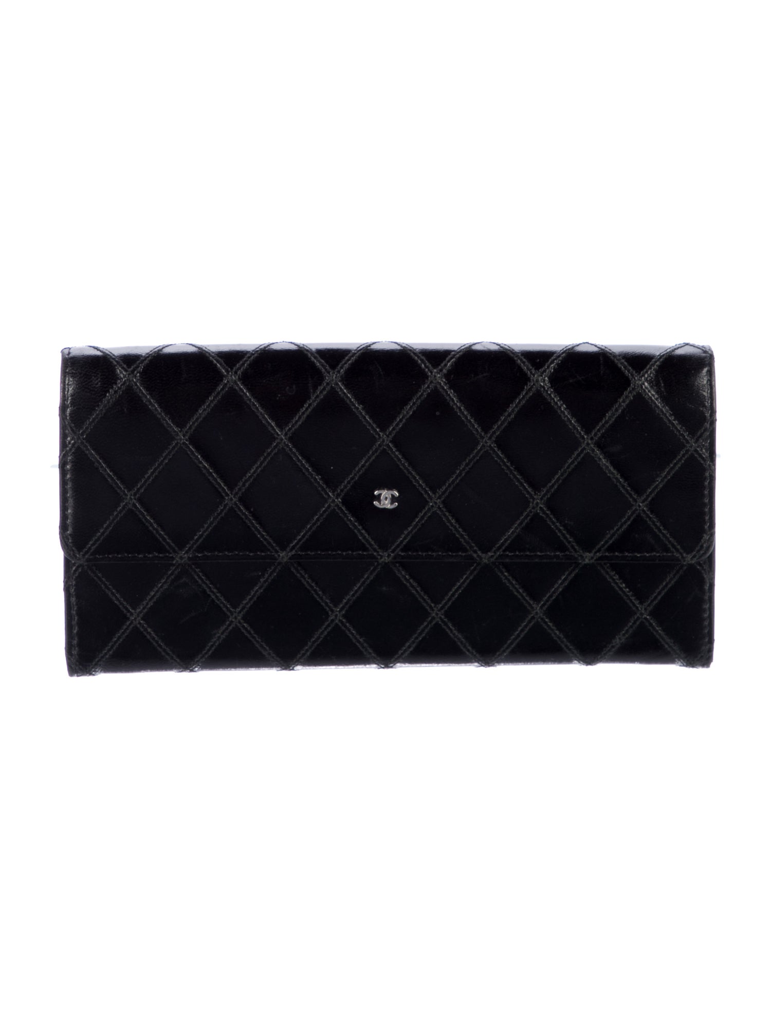 Chanel 2009 Interlocking CC Logo Continental Wallet - Black Wallets ...