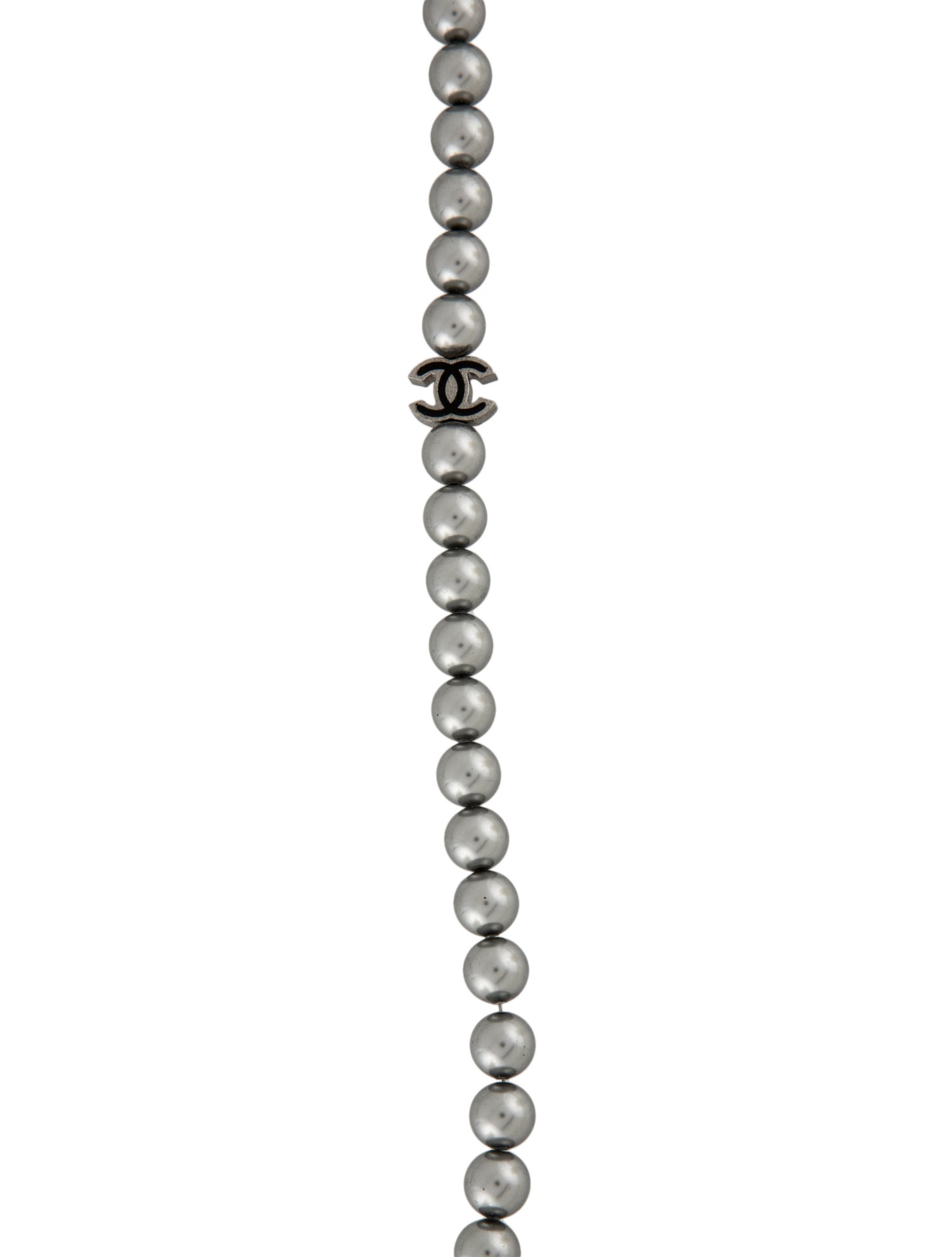 Chanel Faux Pearl & Bead Multi-Strand Knotted Necklace - Black ...