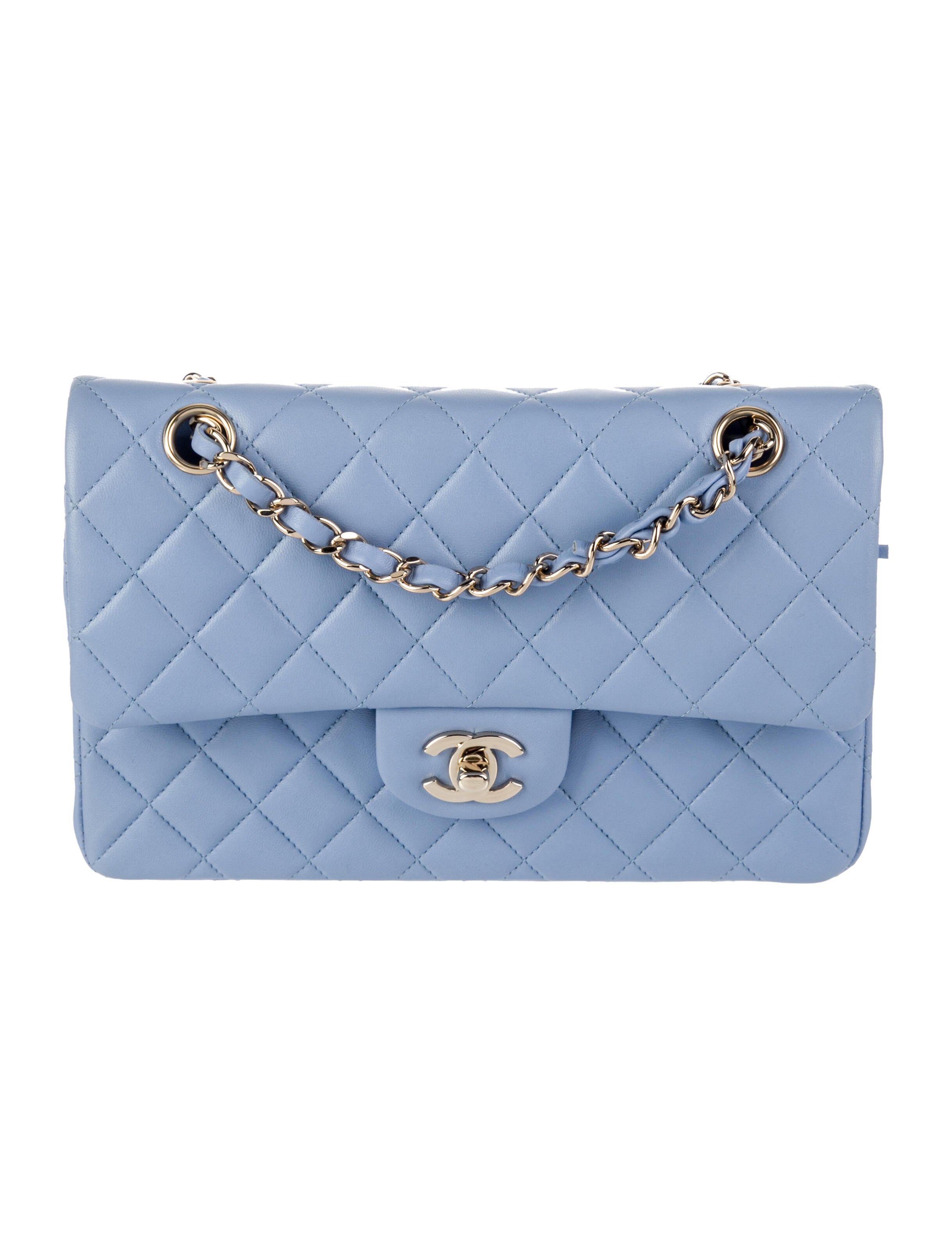 Chanel 2021 Small Classic Double Flap Shoulder Bag - Blue Shoulder Bags ...