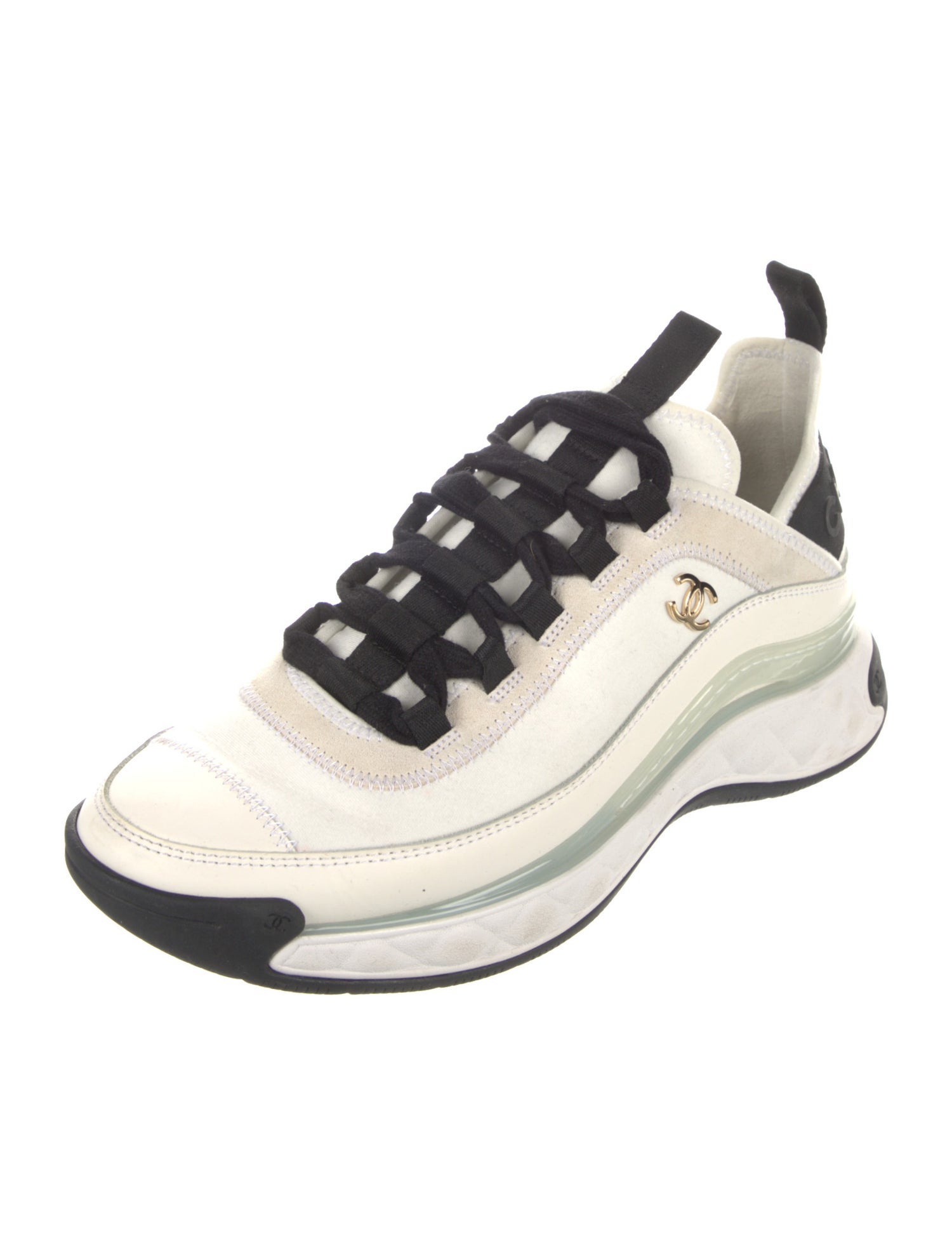 Chanel Interlocking CC Logo Neoprene Sneakers - Black Sneakers, Shoes ...