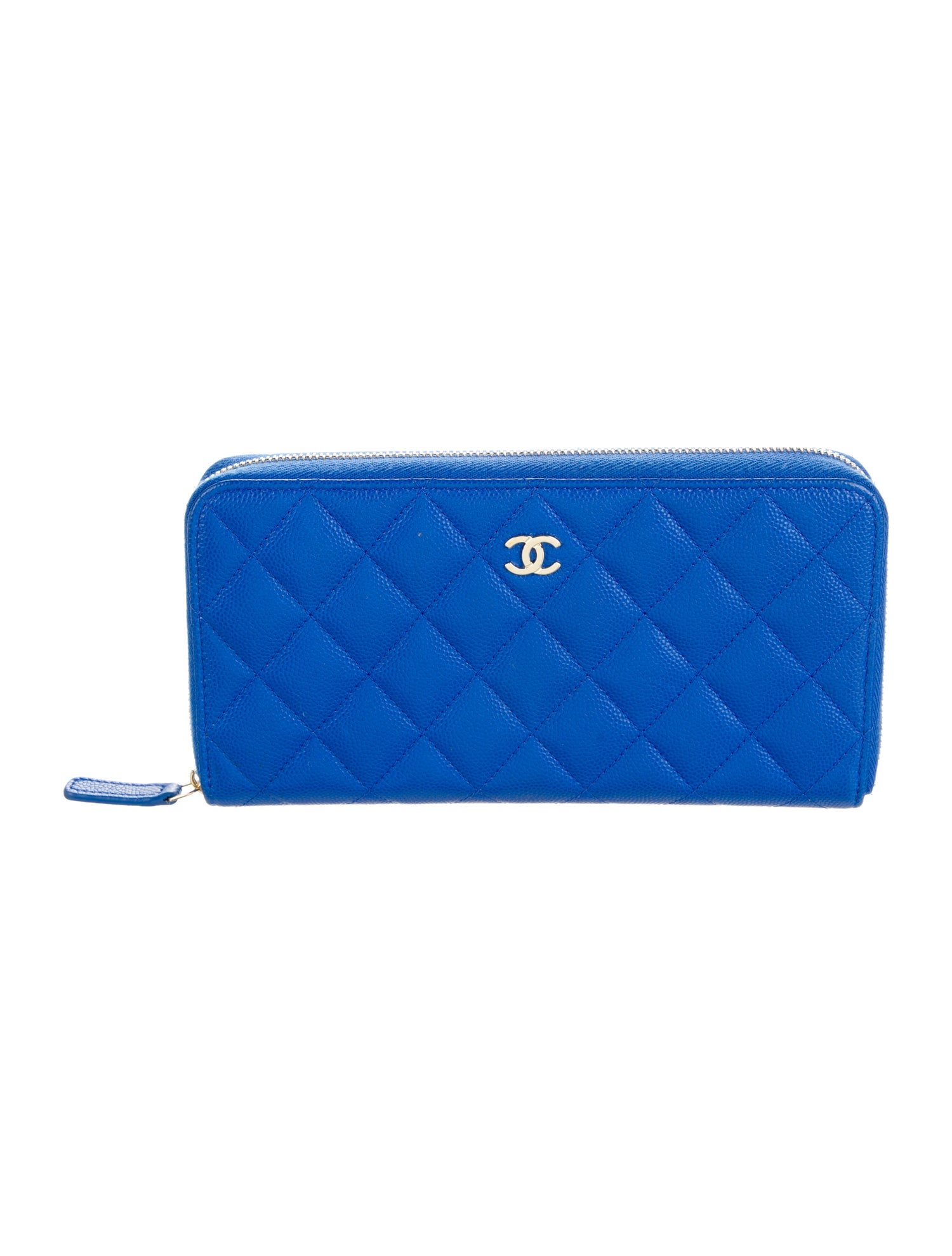 Chanel 2022 Interlocking CC Logo Continental Wallet - Blue Wallets ...