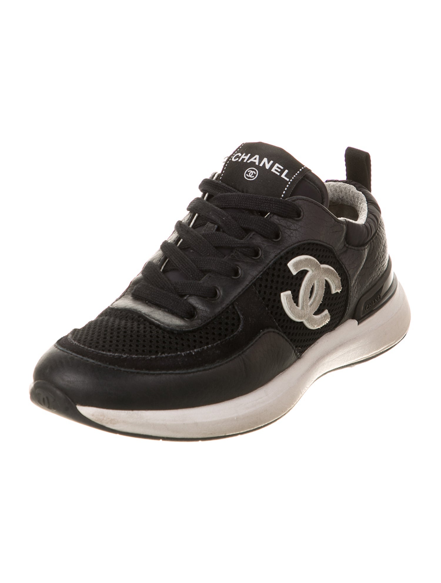 Chanel 2018 Interlocking CC Logo Sneakers - Black Sneakers, Shoes ...