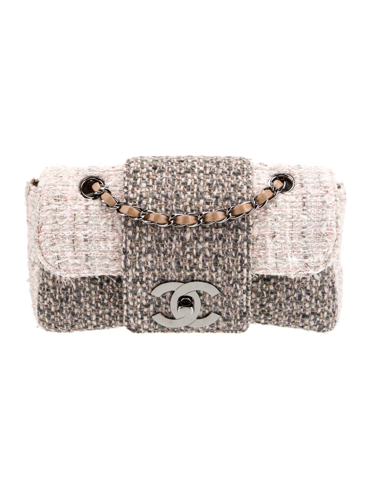 Chanel Small Fantasy Tweed Flap Bag - Grey Shoulder Bags, Handbags ...