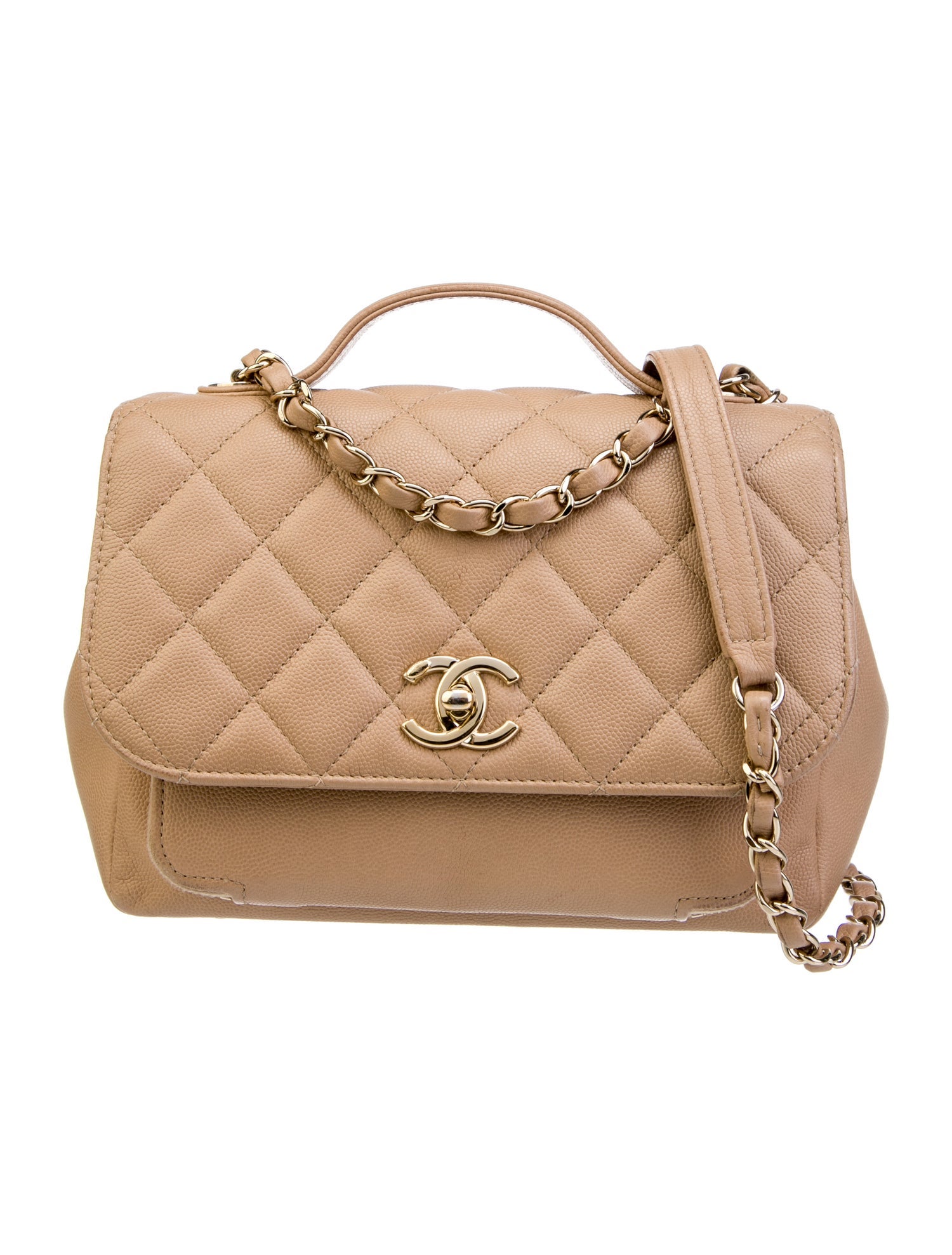 Chanel Small Caviar Business Affinity Flap Bag - Neutrals Crossbody ...