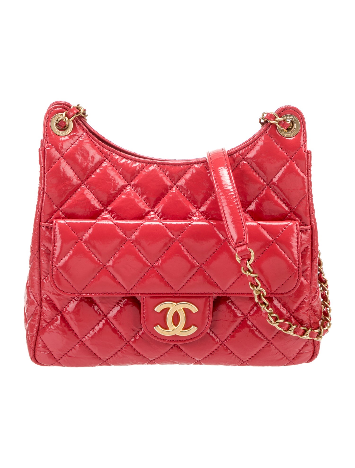 Chanel 2023 Shiny Wavy CC Hobo - Pink Crossbody Bags, Handbags ...
