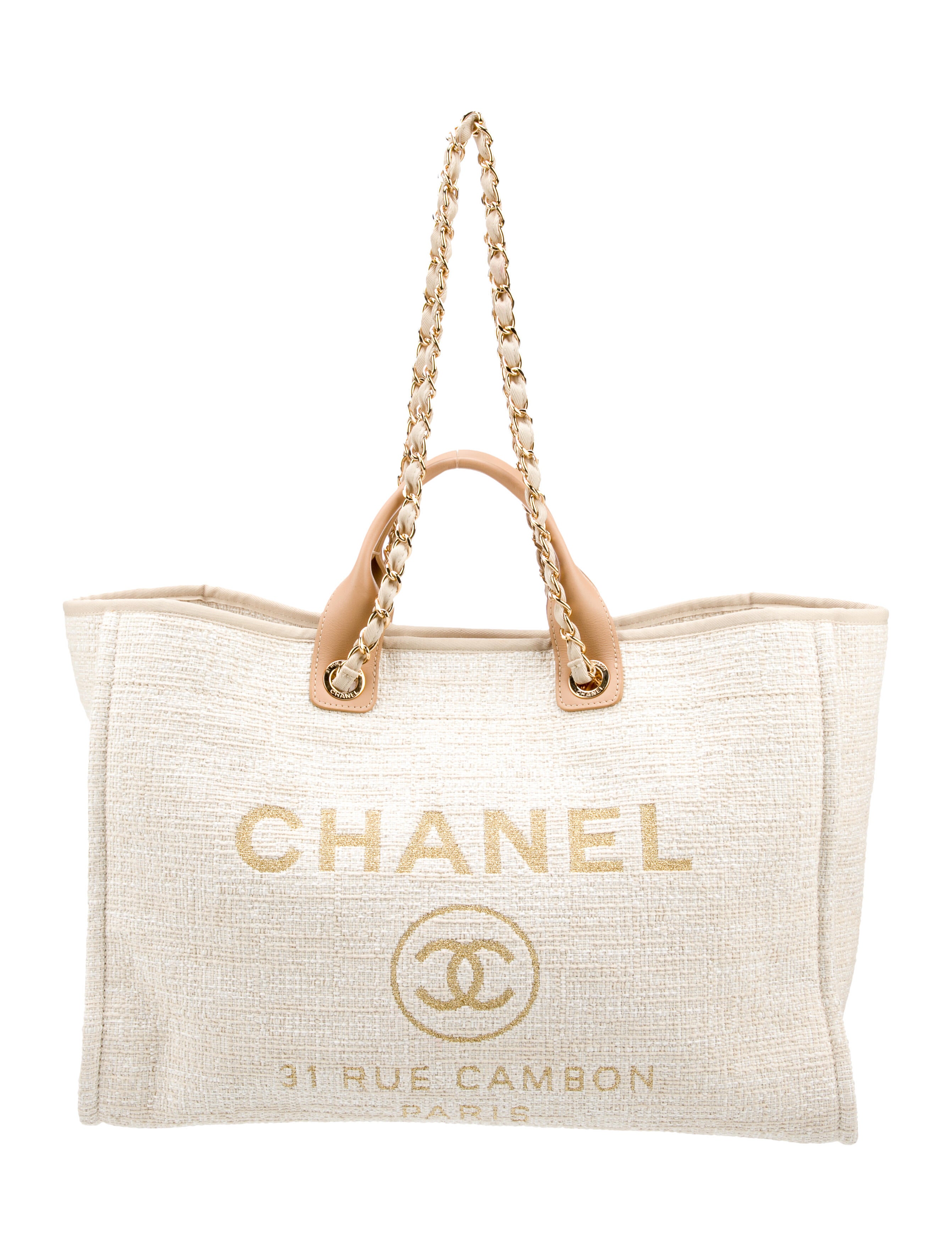 Chanel Large Deauville Shopping Tote - Metallic Totes, Handbags ...