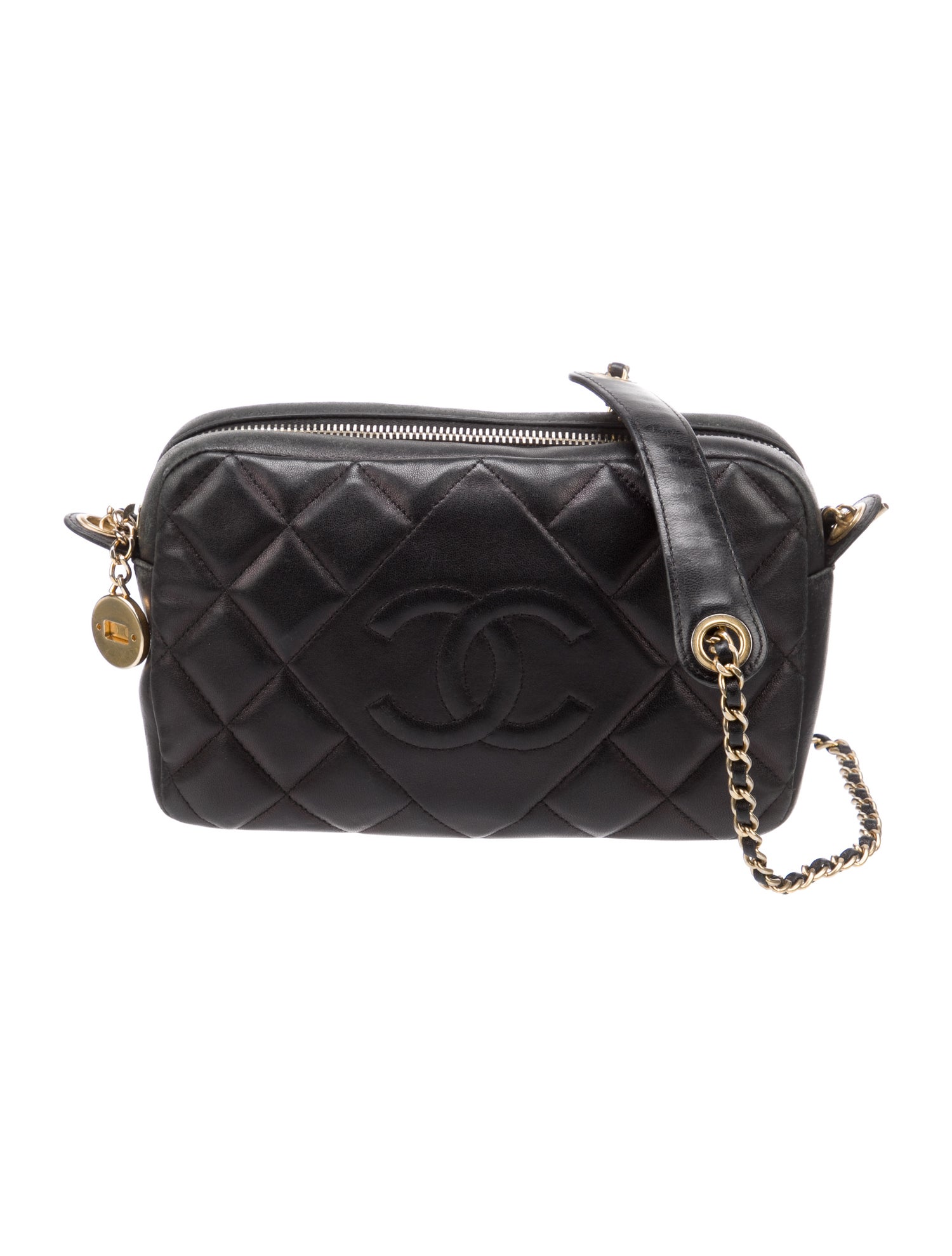 Chanel Small Diamond CC Camera Bag - Black Crossbody Bags, Handbags ...