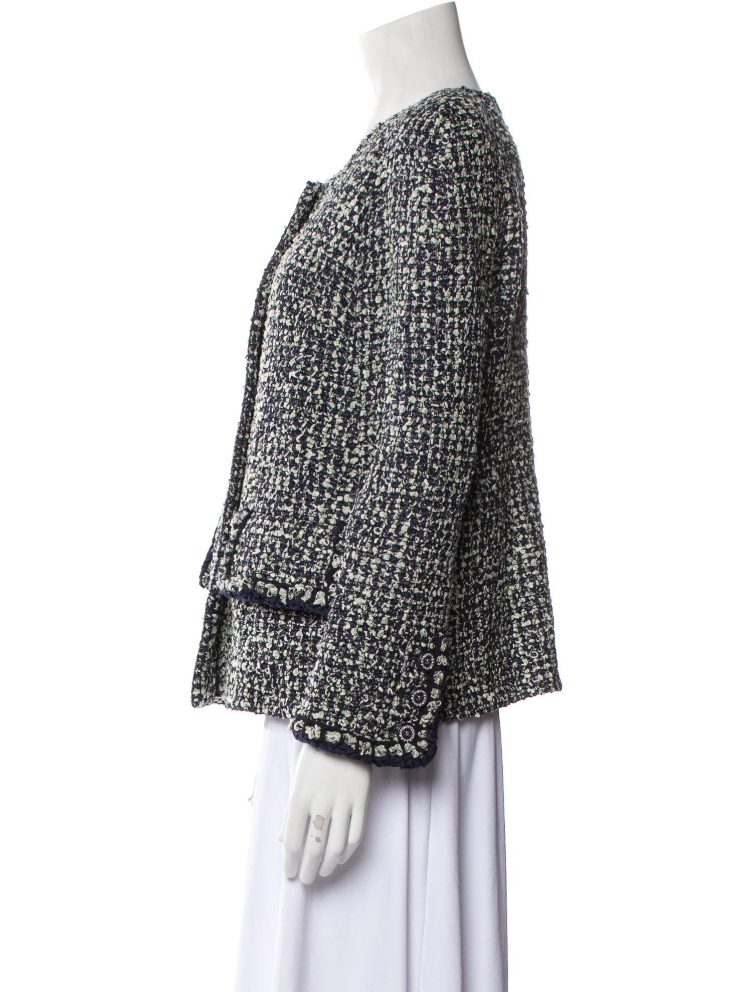 Chanel 2016 Tweed Pattern Evening Jacket - Blue Jackets, Clothing ...