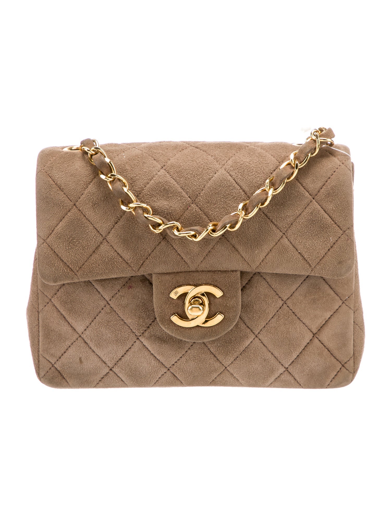 Chanel Classic Suede Mini Square Flap Bag - Brown Shoulder Bags ...