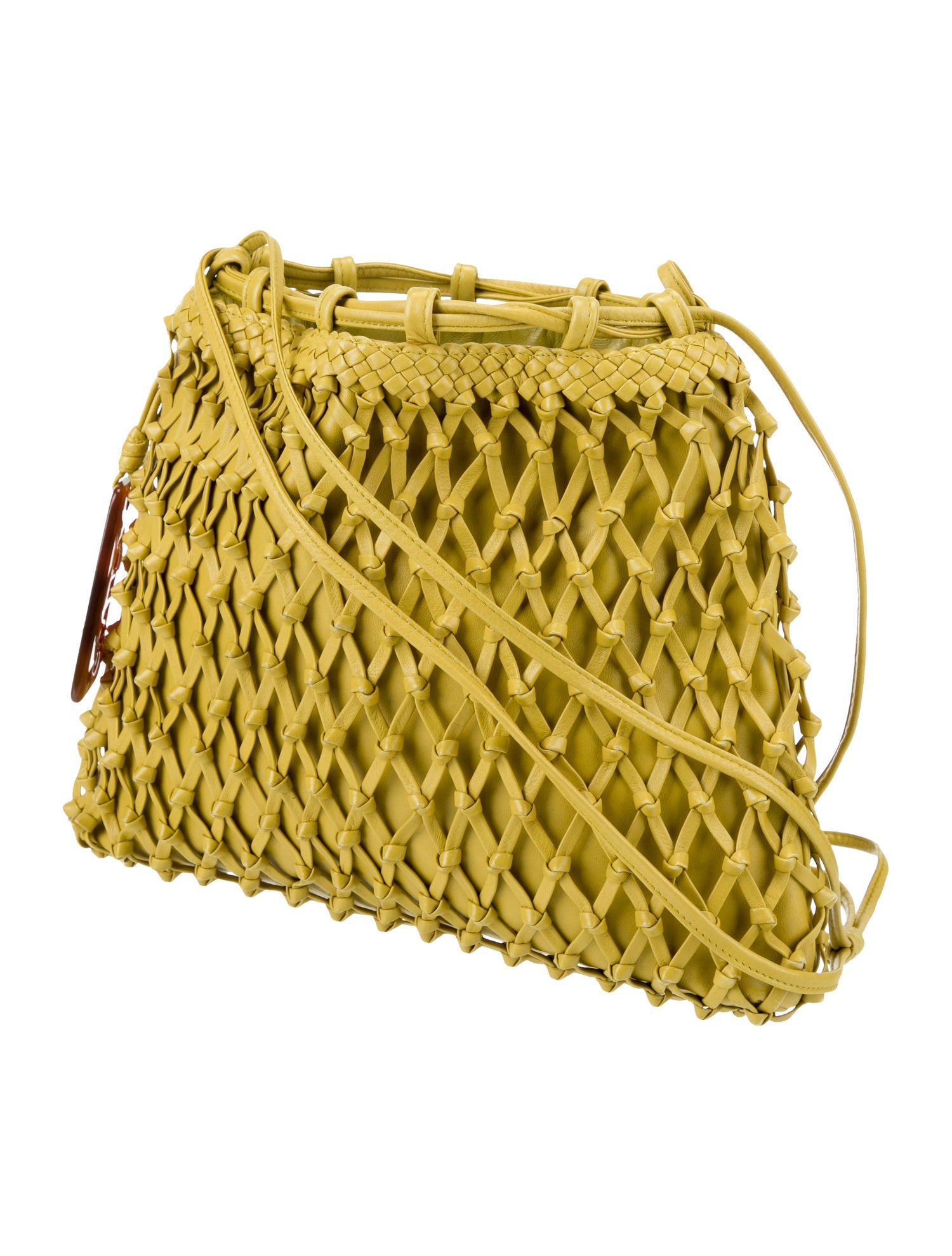 Chanel Woven Leather Drawstring Bag - Green Crossbody Bags, Handbags ...