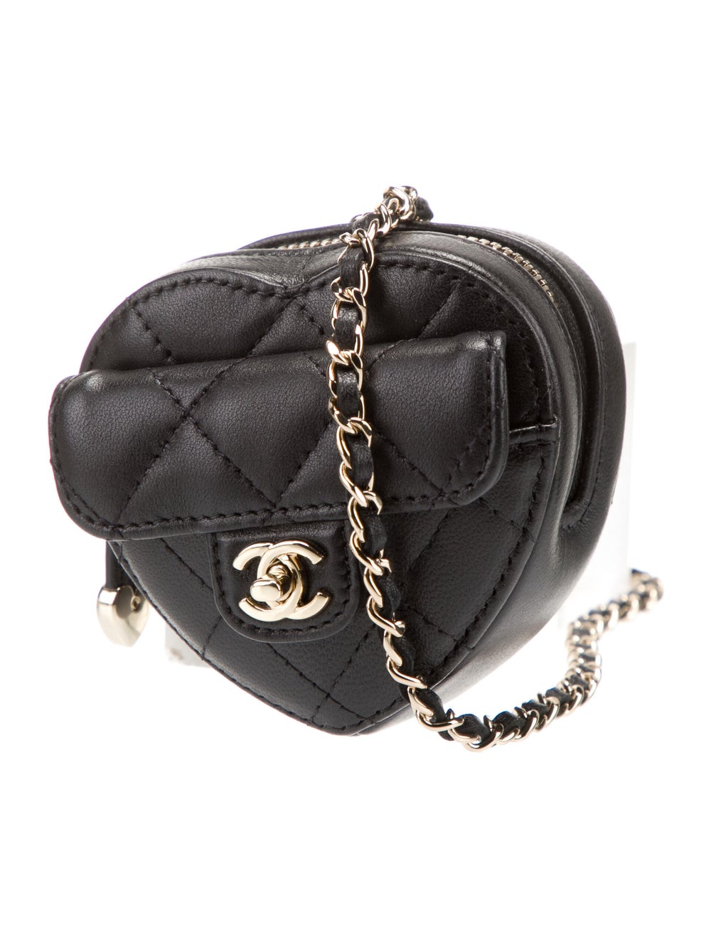 Chanel Mini CC In Love Heart Necklace Bag - Black Mini Bags, Handbags ...