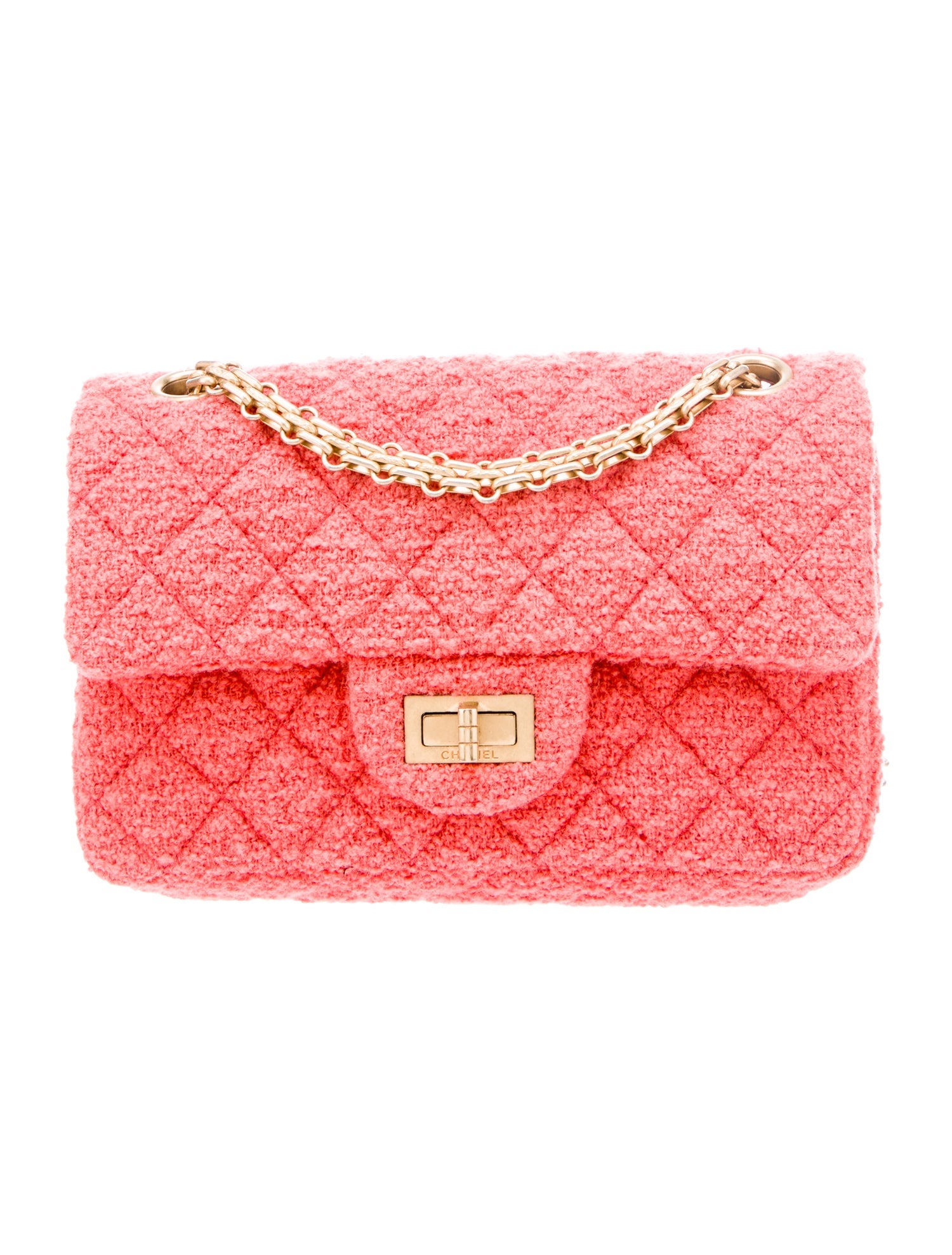 Chanel Tweed Reissue 224 Flap Bag - Pink Shoulder Bags, Handbags ...