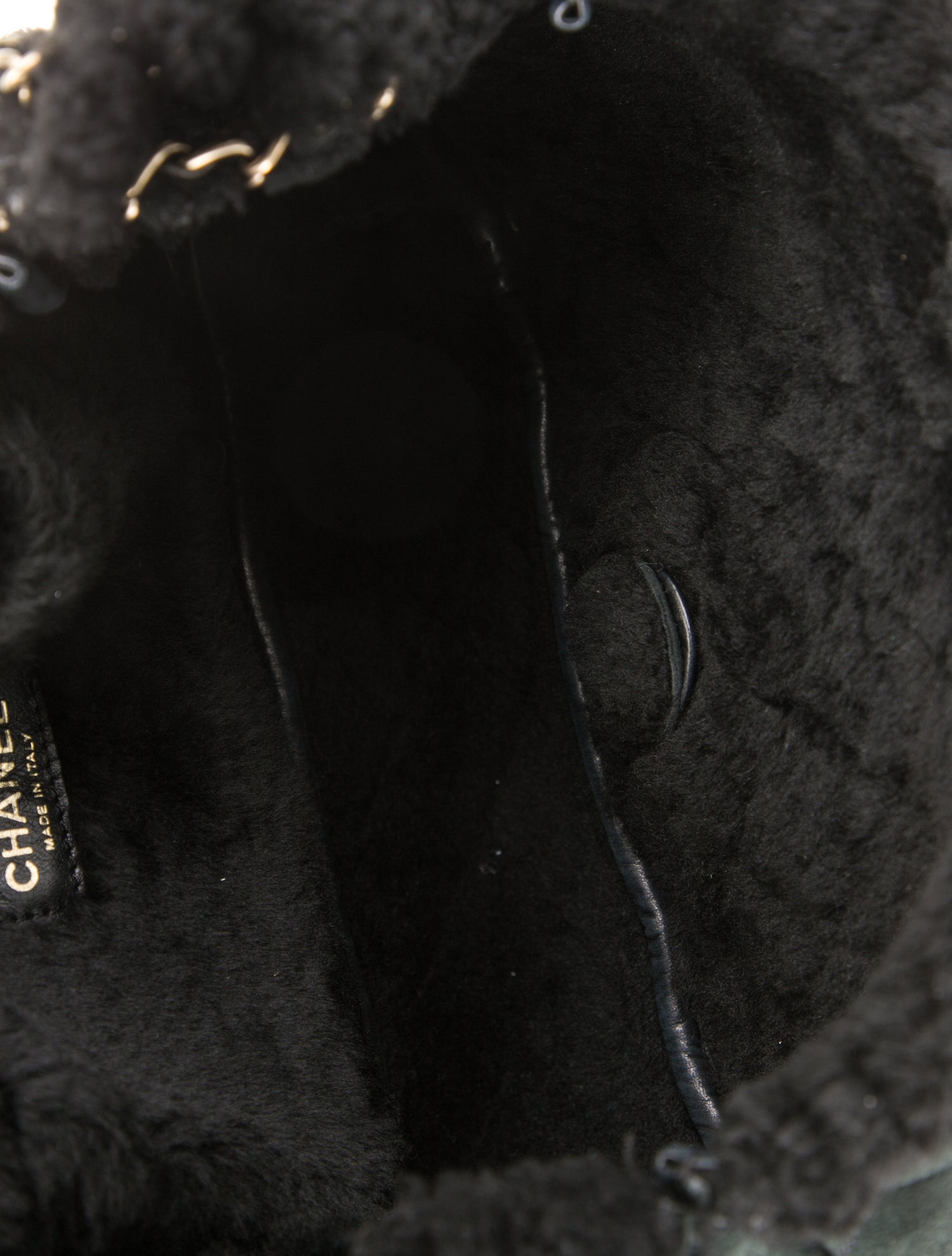 Chanel Shearling Accordion Flap Shoulder Bag - Black Shoulder Bags ...