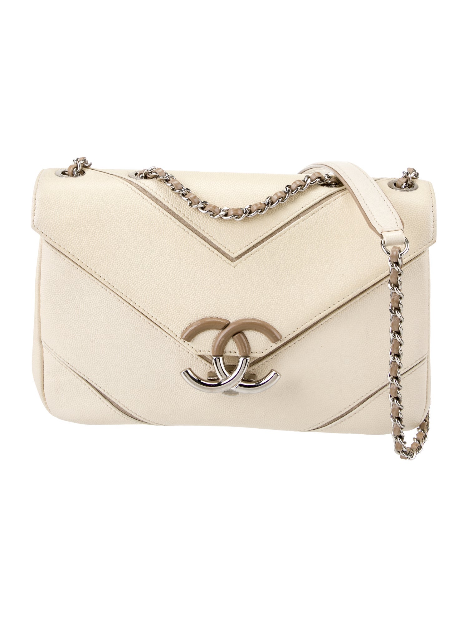 Chanel Macro Chevron Flap Bag - Neutrals Shoulder Bags, Handbags ...