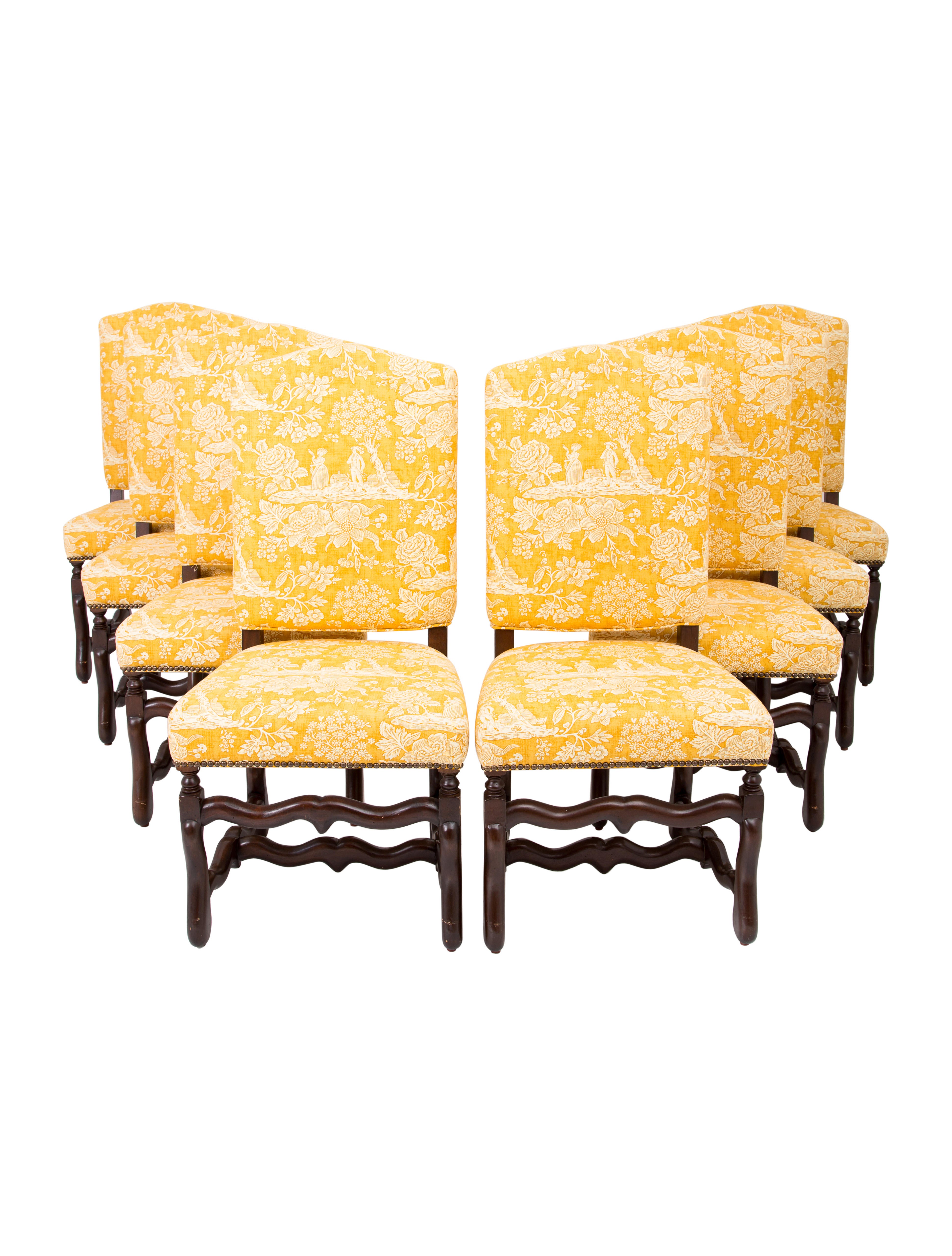 Chair Pierre Deaux Toile de Jouy Dining Chairs - Brown Seating ...