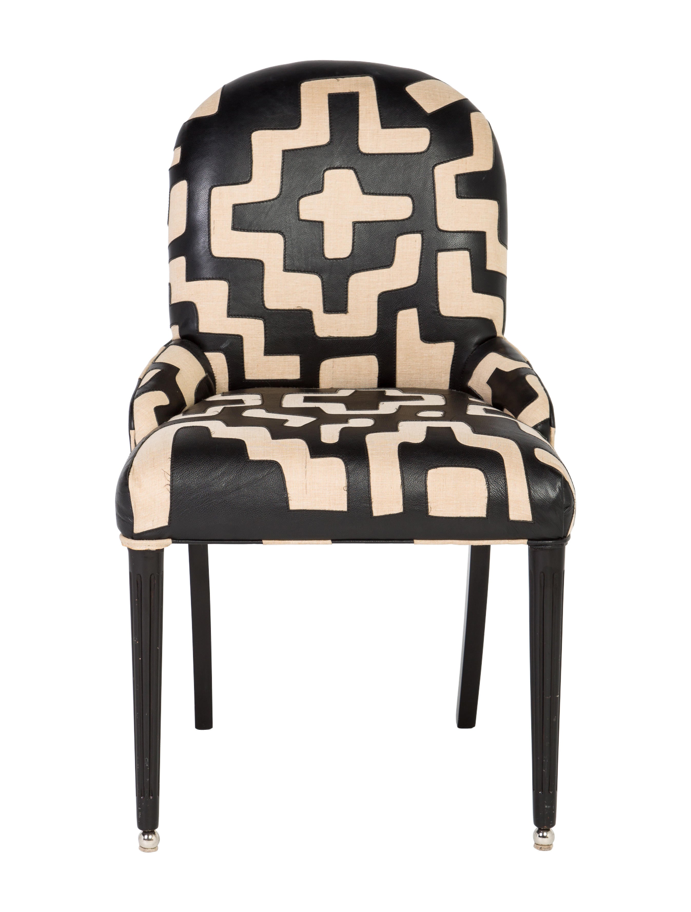 Leather & Linen Geometric Chair - Furniture - CHAIR20523 | The RealReal