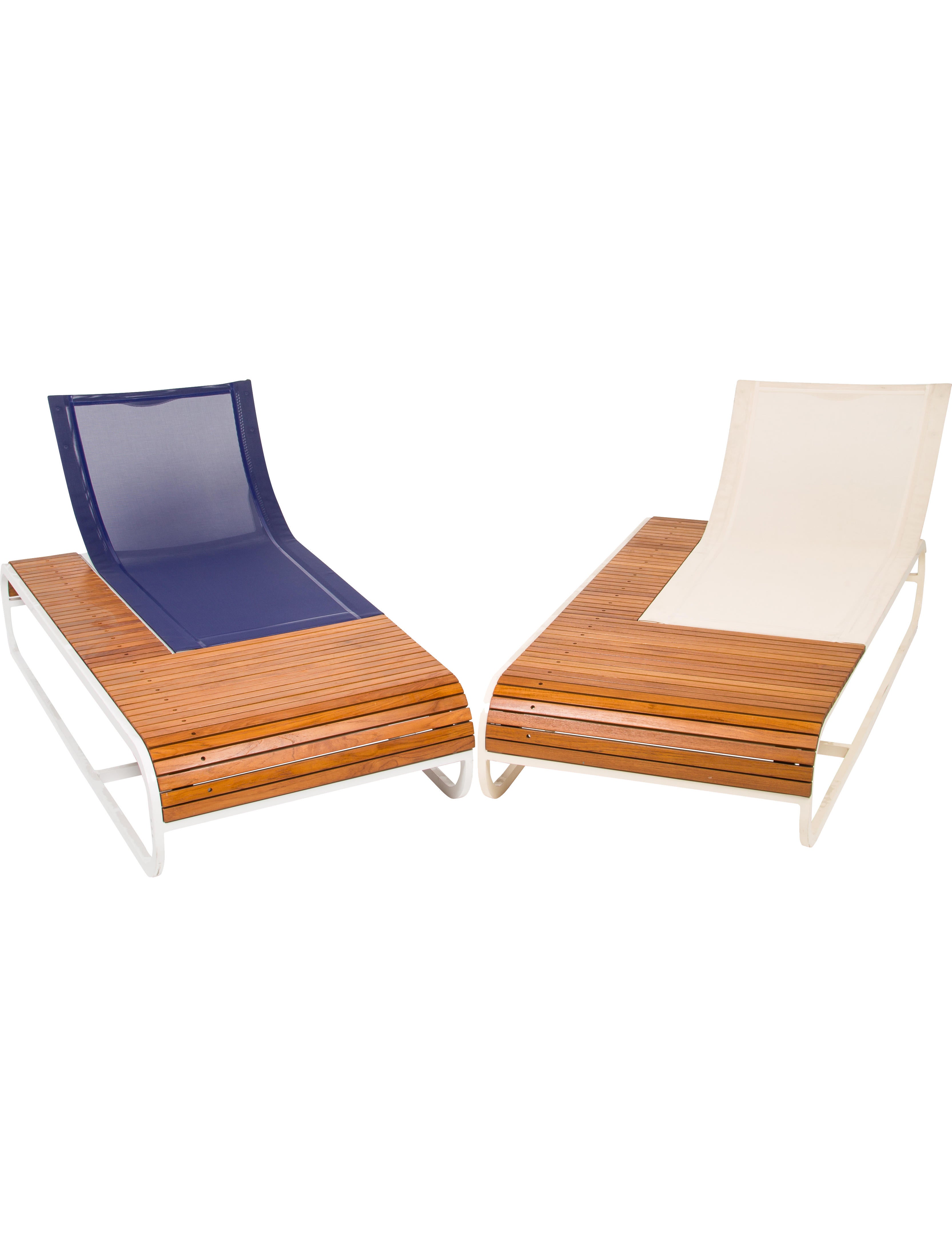 Chair Pair of Ego Paris Tandem Outdoor Lounge Chairs - Blue Outdoor ...