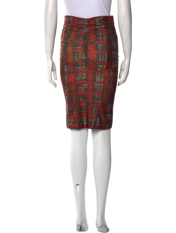 KNWLS Plaid Print Knee-Length Skirt - Brown Skirts, Clothing ...