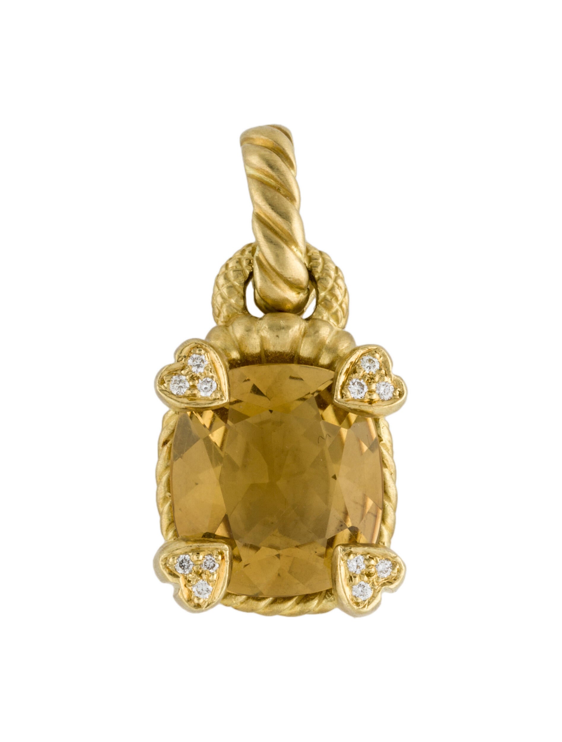 Judith Ripka Two-Tone Diamond Heart Pendant Necklace - 18K Yellow Gold ...