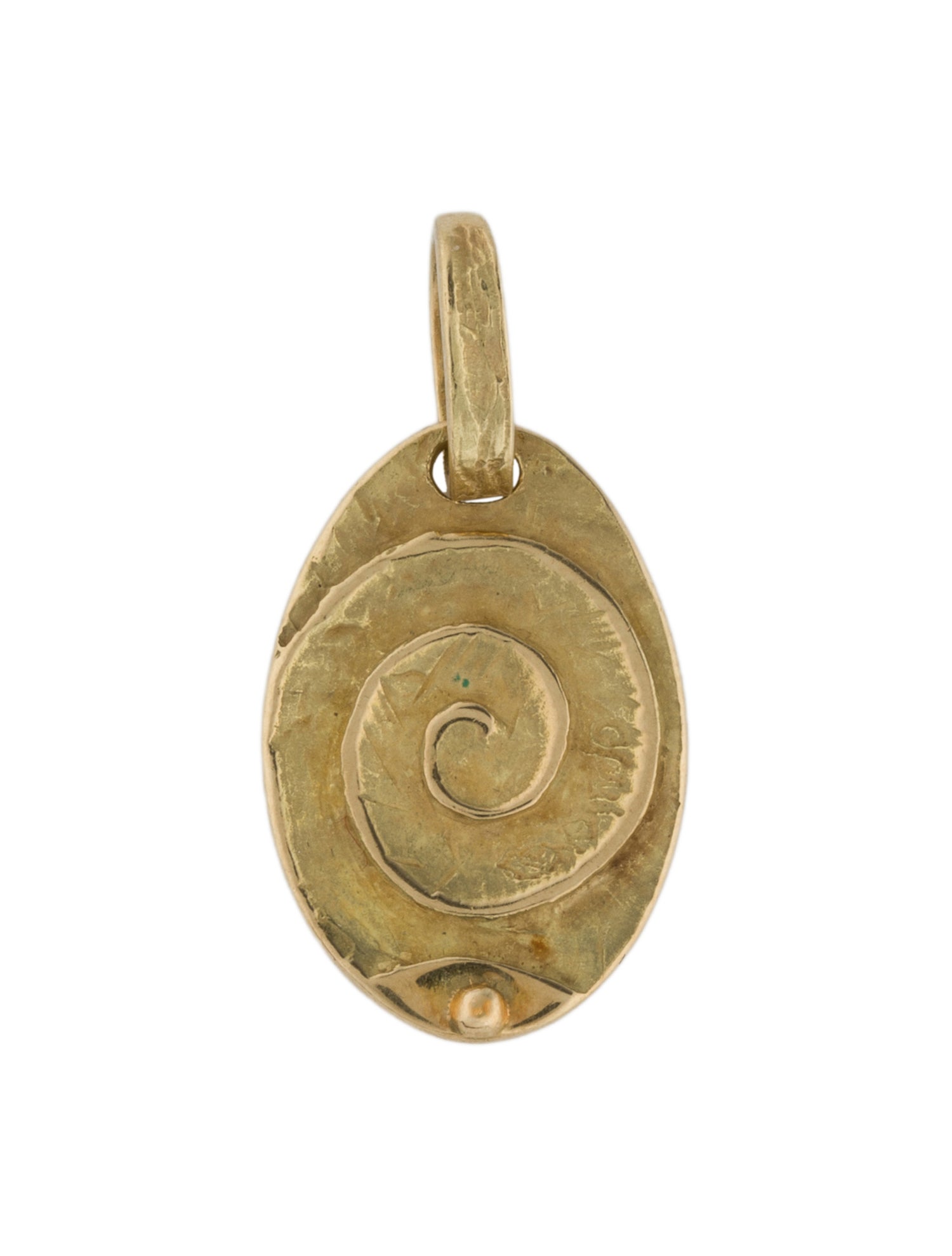 Charm 18K Swirl Charm - 18K Yellow Gold Pendant Necklace, Necklaces ...