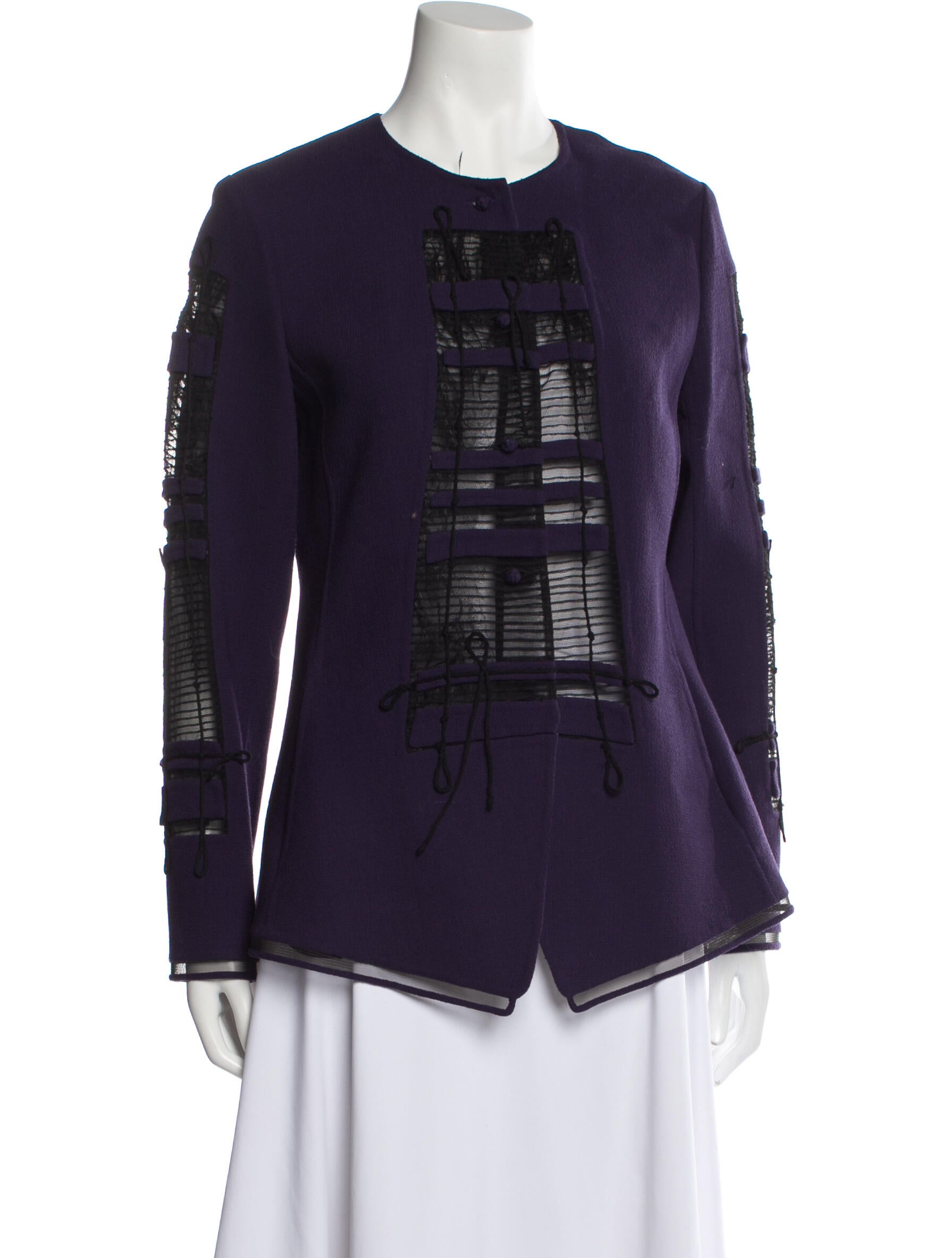 Chanel Tweed Fringe-Trimmed Jacket - Purple Jackets, Clothing ...