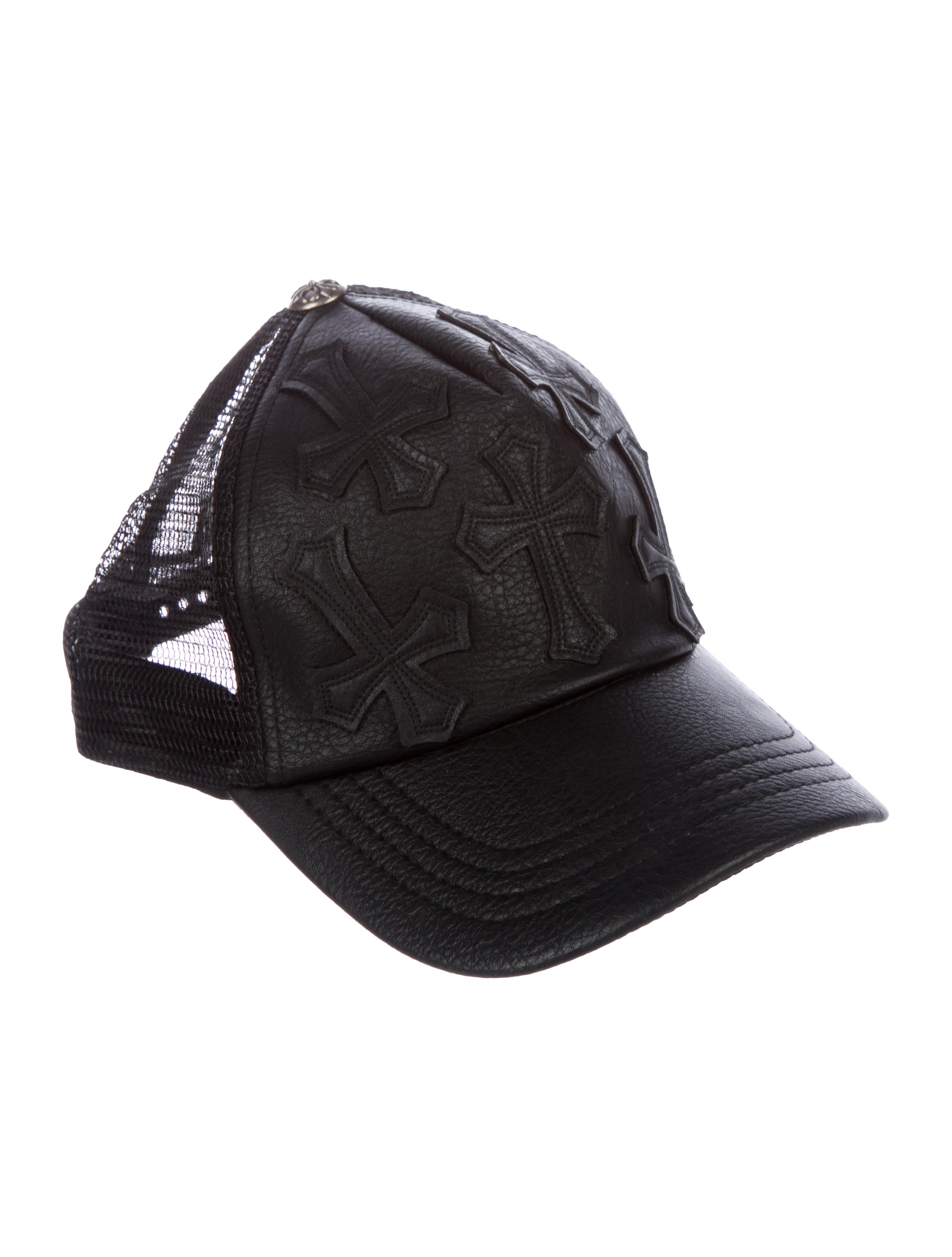 Chrome Hearts Logo Leather & Mesh Cap - Black Hats, Accessories ...